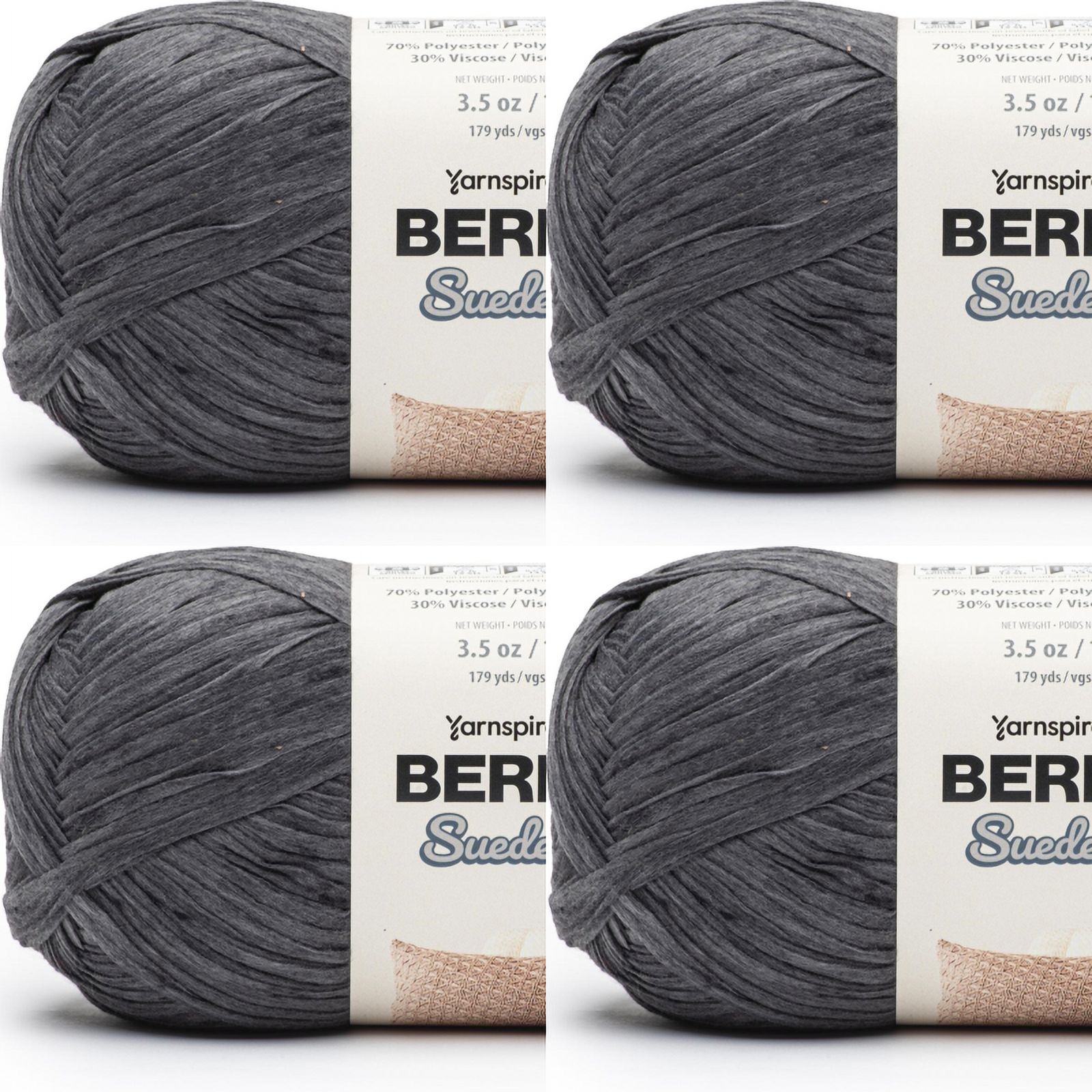 Spinrite Bernat Suede - ish Yarn - Soot, 1 Pack of 4 Piece - Walmart.com