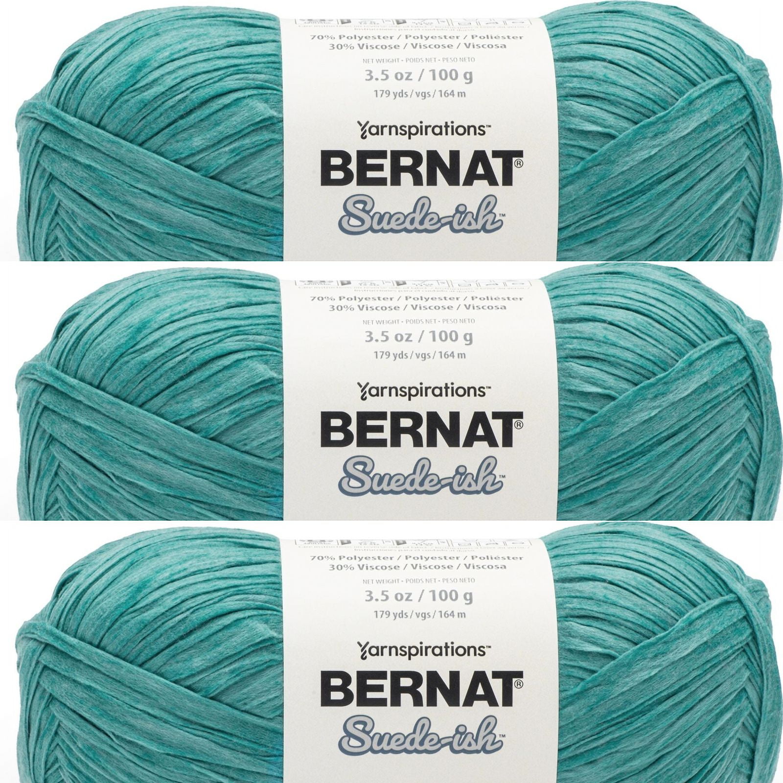 Spinrite Bernat Suede - ish Yarn - Turquoise, 1 Pack of 3 Piece ...