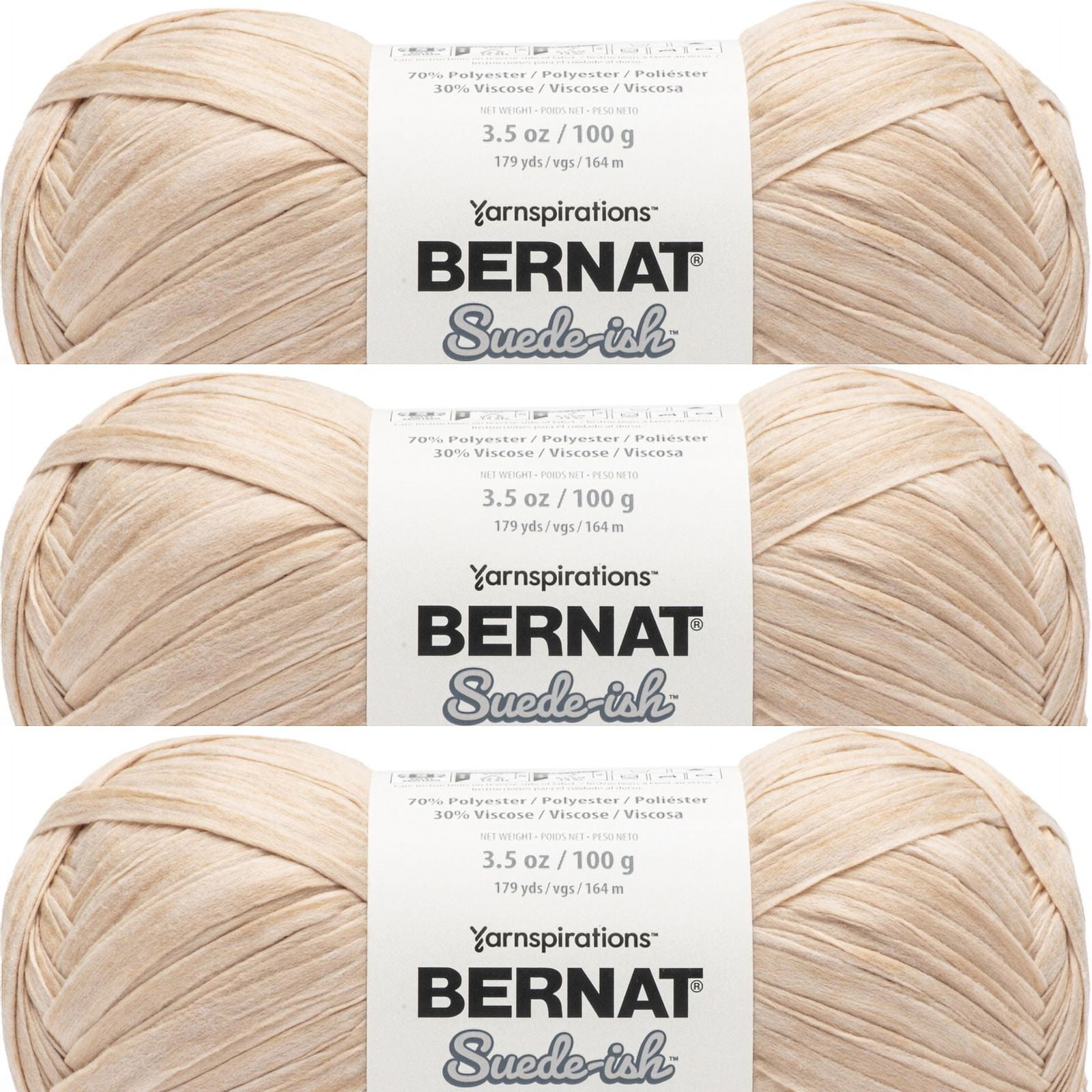 Spinrite Bernat Suede - ish Yarn - Tusk, 1 Pack of 3 Piece - Walmart.com