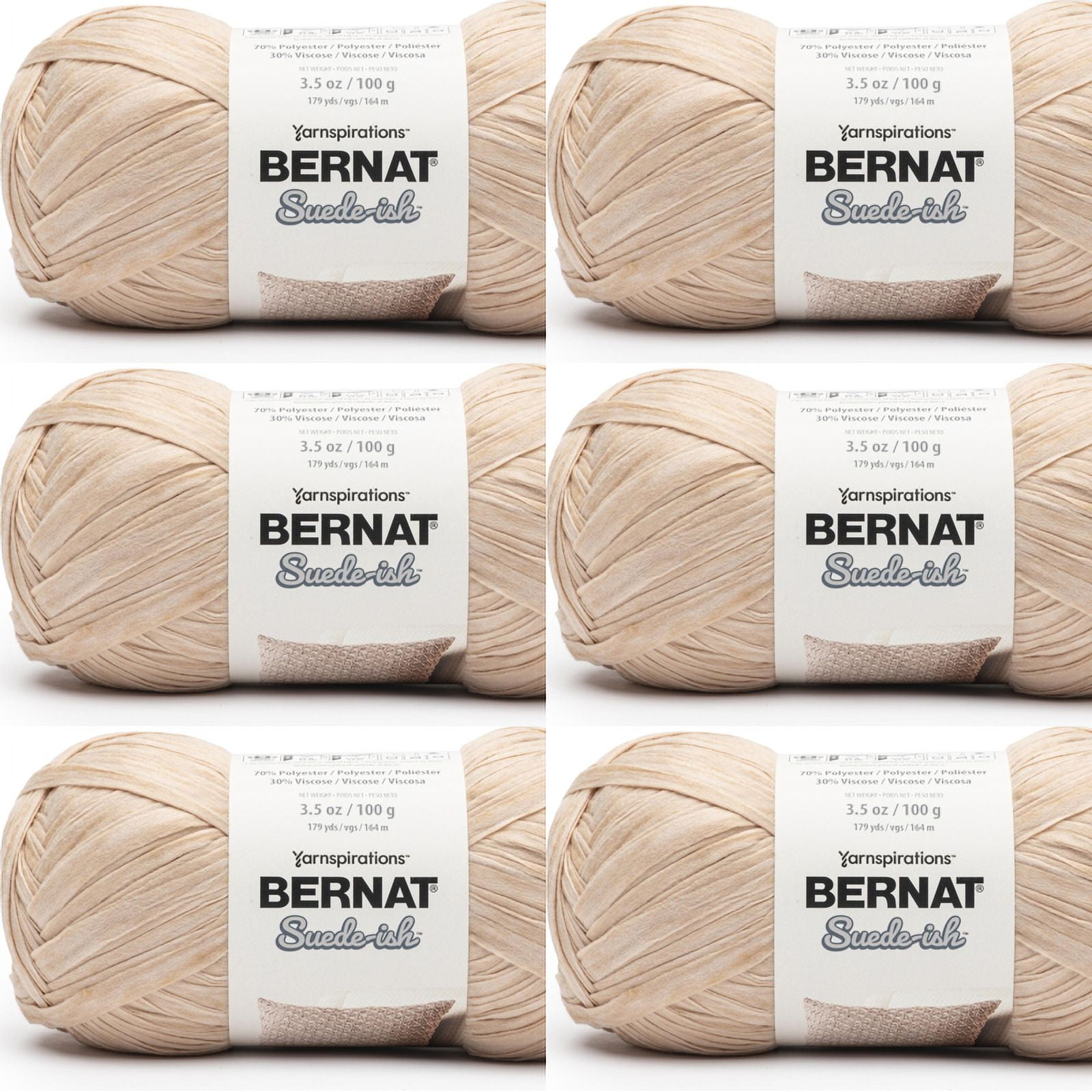 Spinrite Bernat Suede - ish Yarn - Tusk, 1 Pack of 6 Piece - Walmart.com