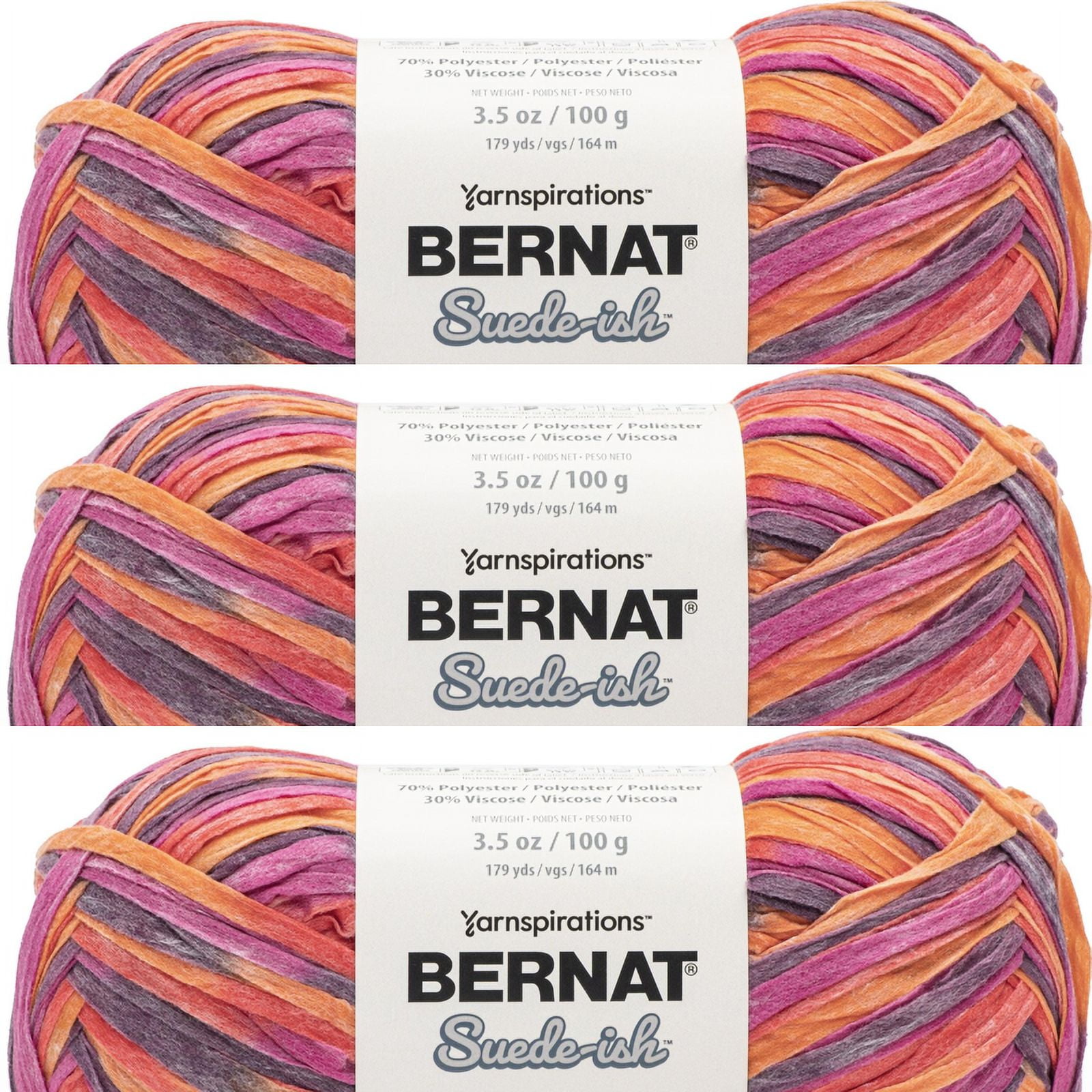 Spinrite Bernat Suede - ish Yarn - Winter Blooms, 1 Pack of 3 Piece ...