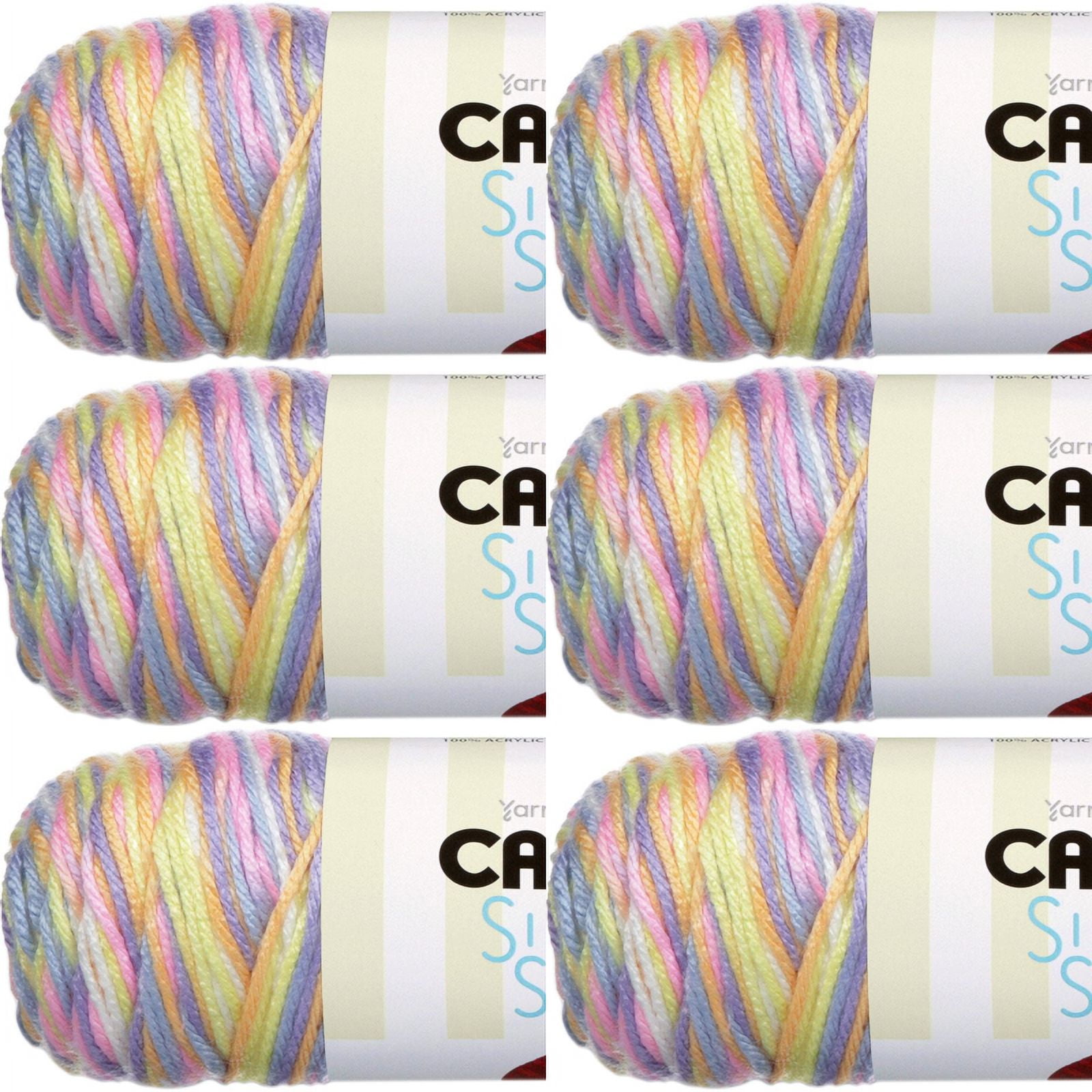 Spinrite Caron Simply Soft Paints Yarn - Baby Brights, 1 Pack of 6 ...