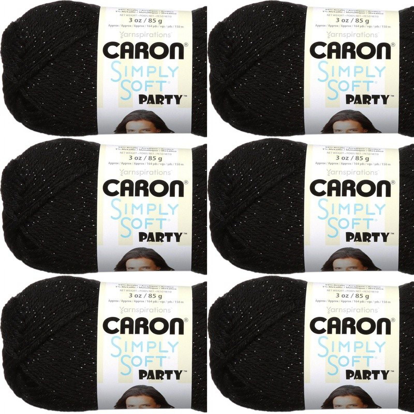 Spinrite Caron Simply Soft Party Yarn - Black Sparkle, 1 Pack of 6 ...