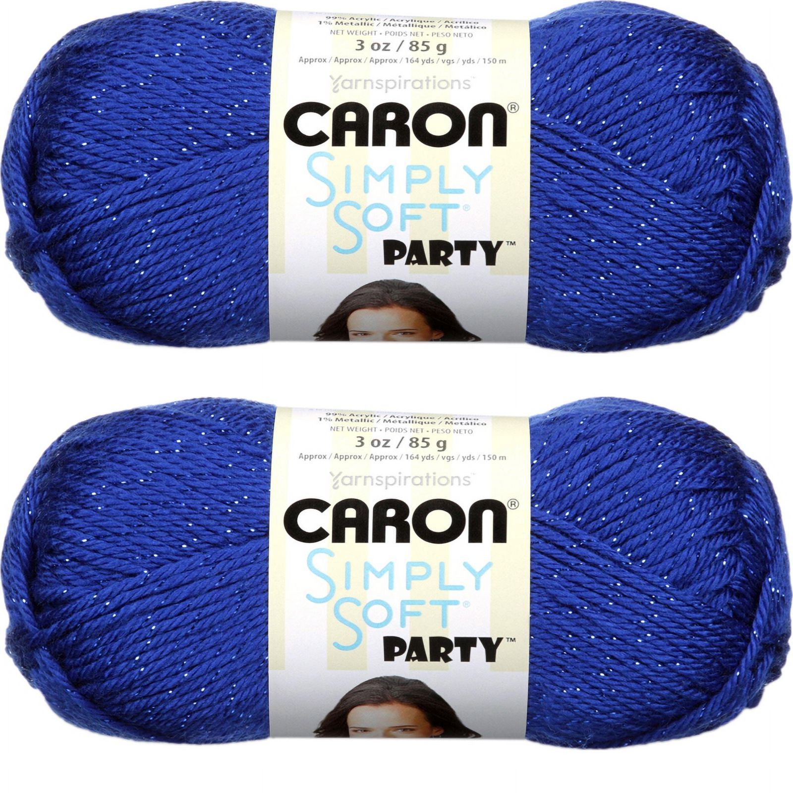 Spinrite Caron Simply Soft Party Yarn - Royal Sparkle, 1 Pack of 2 ...