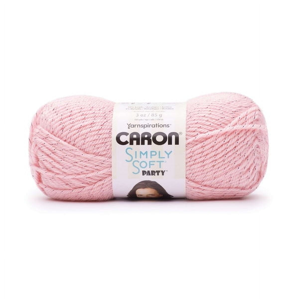 Caron Simply Soft Party Yarn-Soft Pink Sparkle - Walmart.com