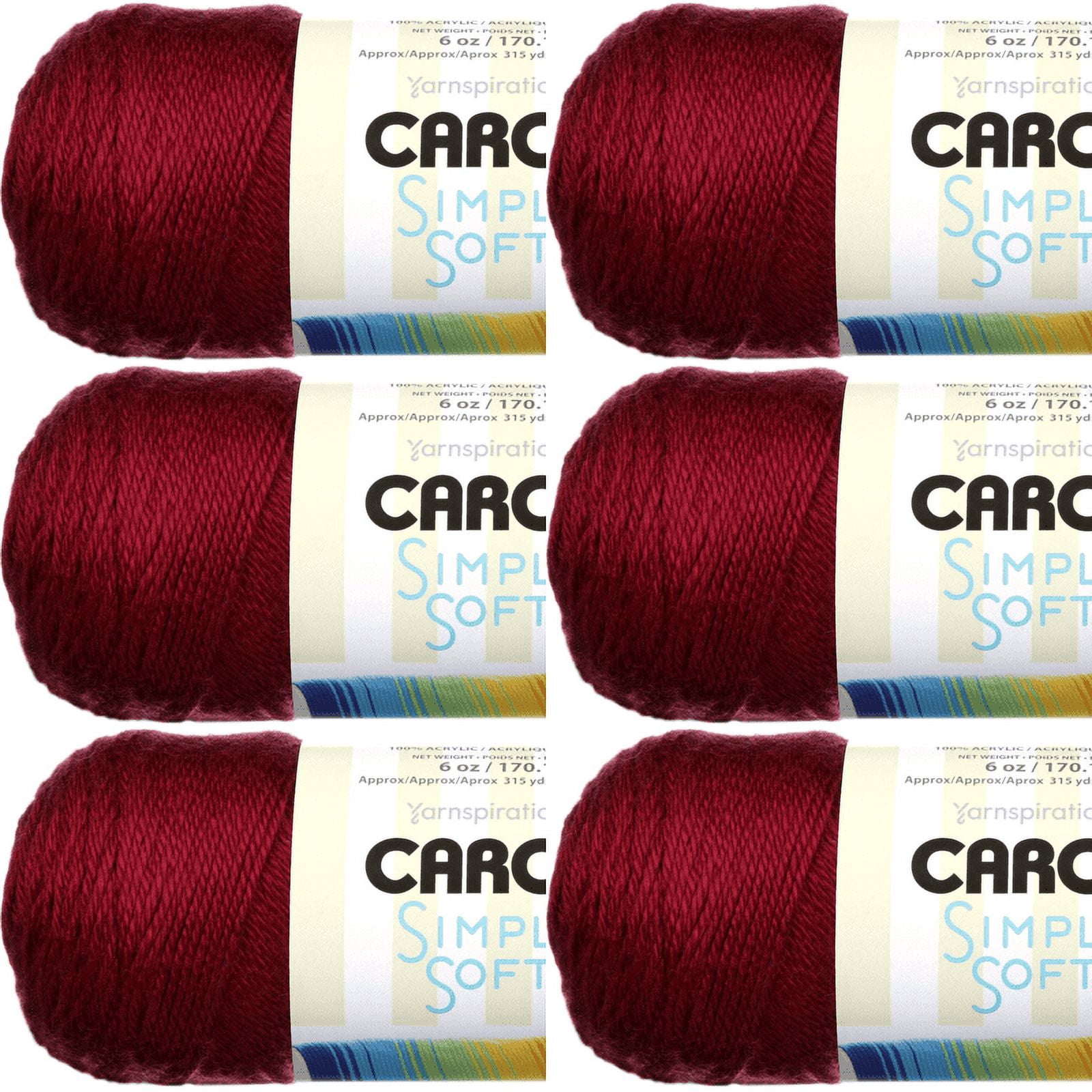 Spinrite Caron Simply Soft Solids Yarn - Burgundy, 1 Pack of 6 Piece ...