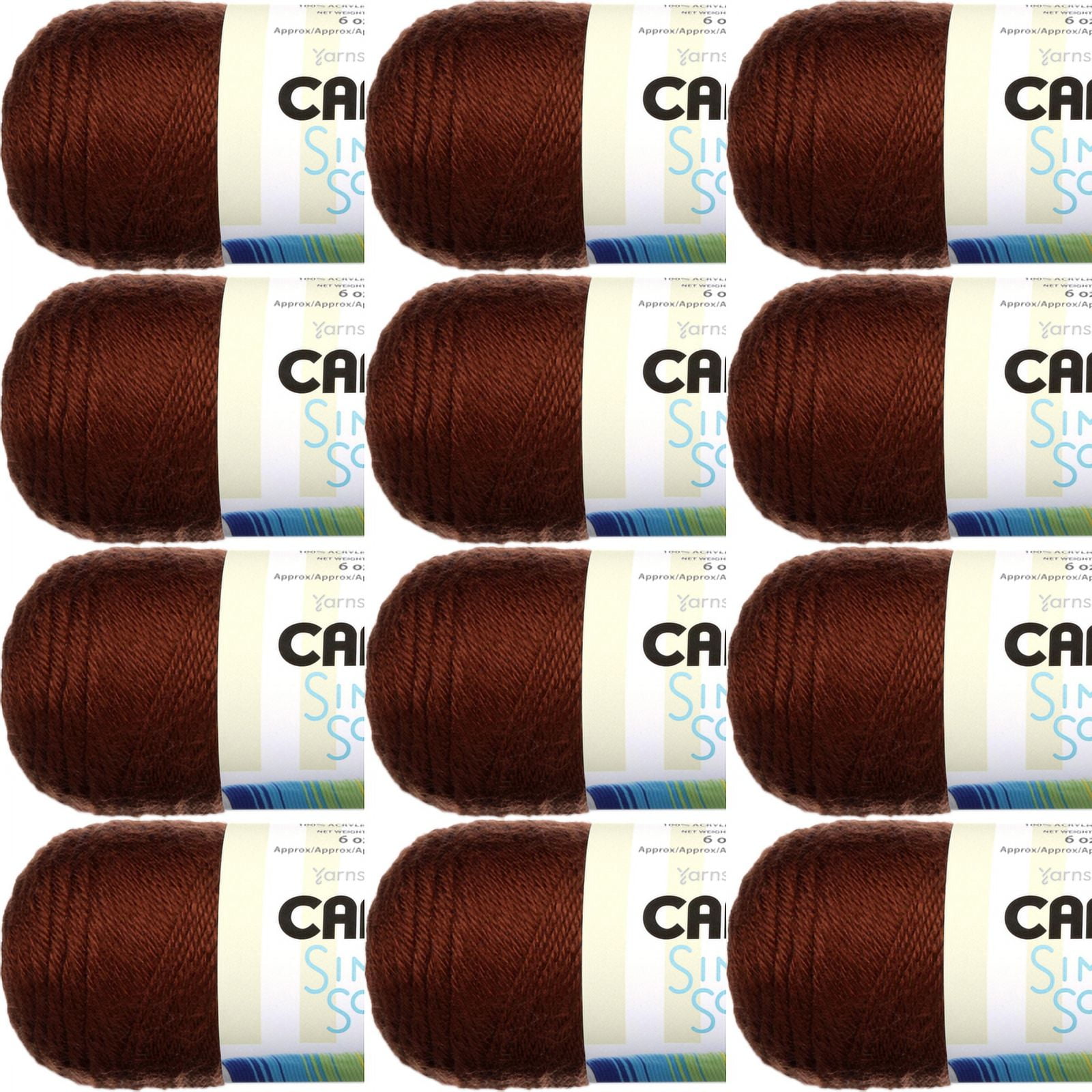Spinrite Caron Simply Soft Solids Yarn - Chocolate, 1 Pack of 12 Piece ...