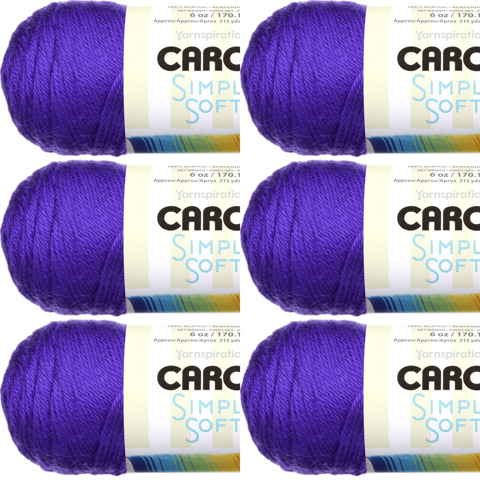 Spinrite Caron Simply Soft Solids Yarn - Iris, 1 Pack of 6 Piece ...