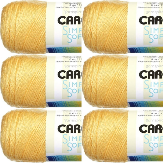 Spinrite Caron Simply Soft Solids Yarn - Sunshine, 1 Pack of 6 Piece ...