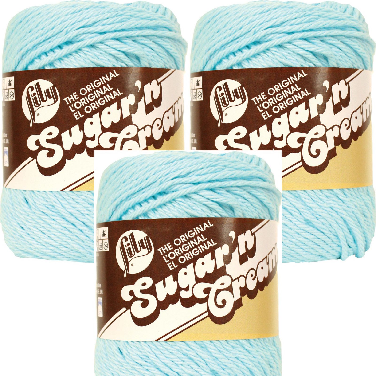 Spinrite Lily Sugar and Cream Yarn - Solids-Robin s Egg, 1 Pack of 3 ...
