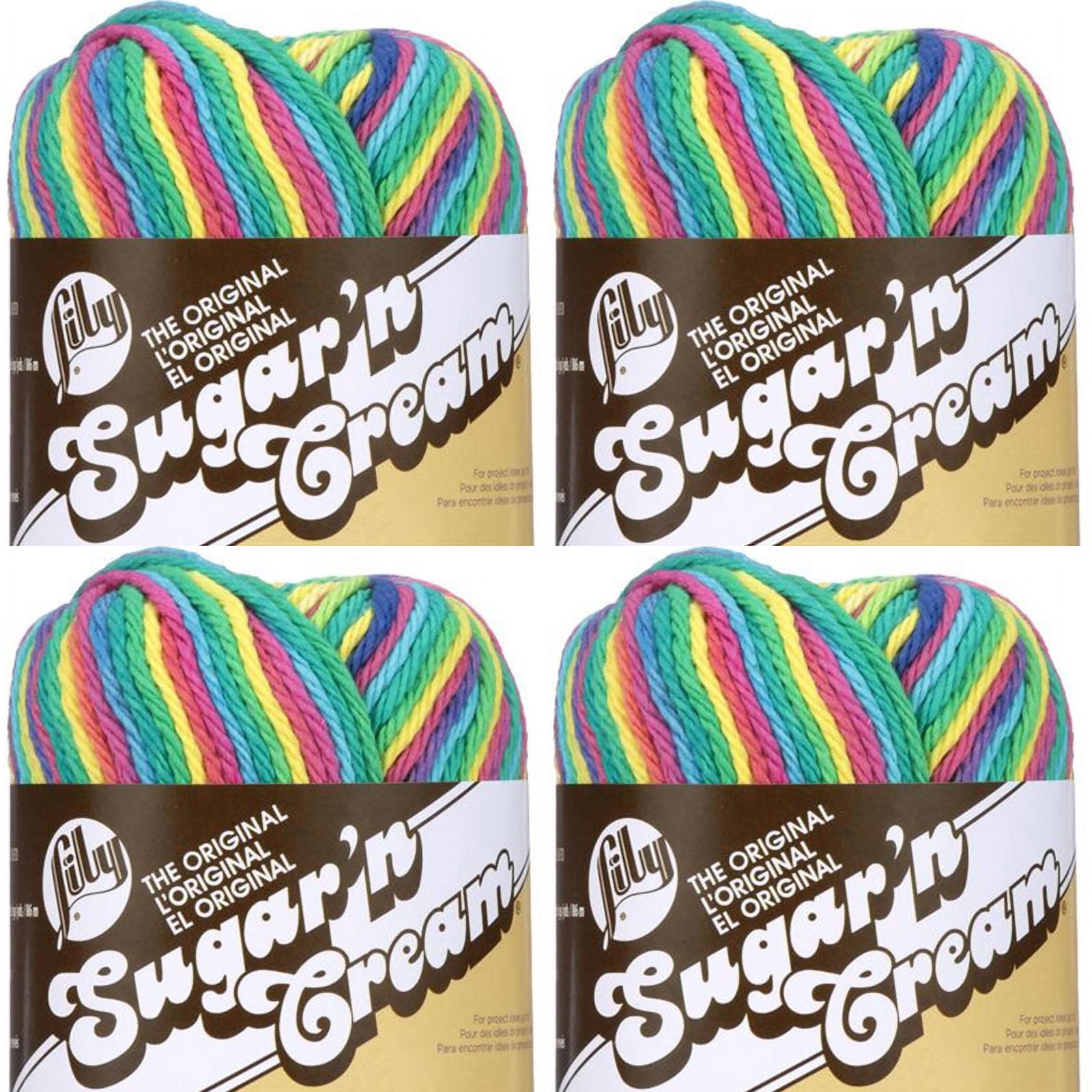 Spinrite Lily Sugar'n Cream Yarn - Ombres - Psychedelic, 1 Pack of 4 ...