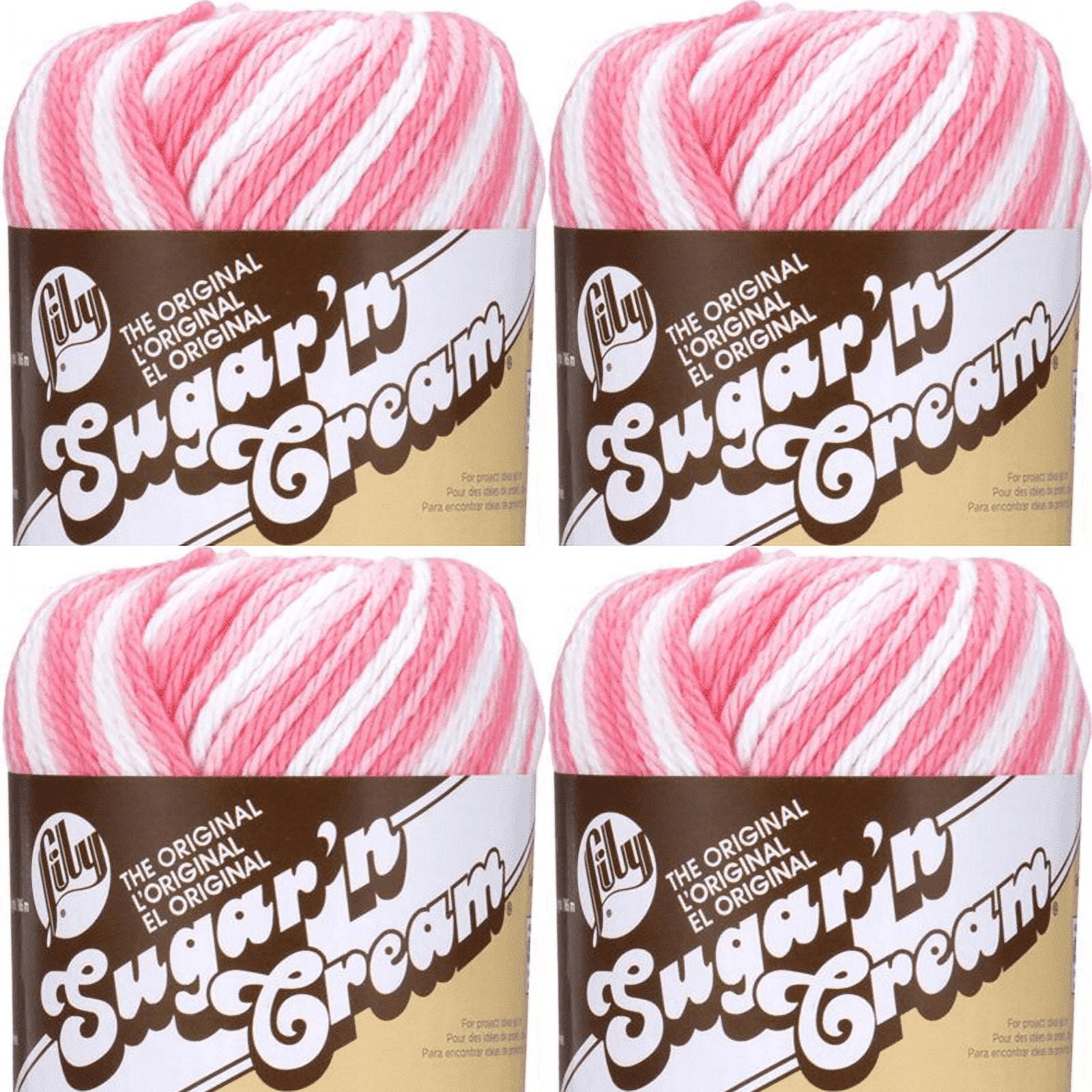 Spinrite Lily Sugar'n Cream Yarn - Ombres - Strawberry Cream, 1 Pack of ...