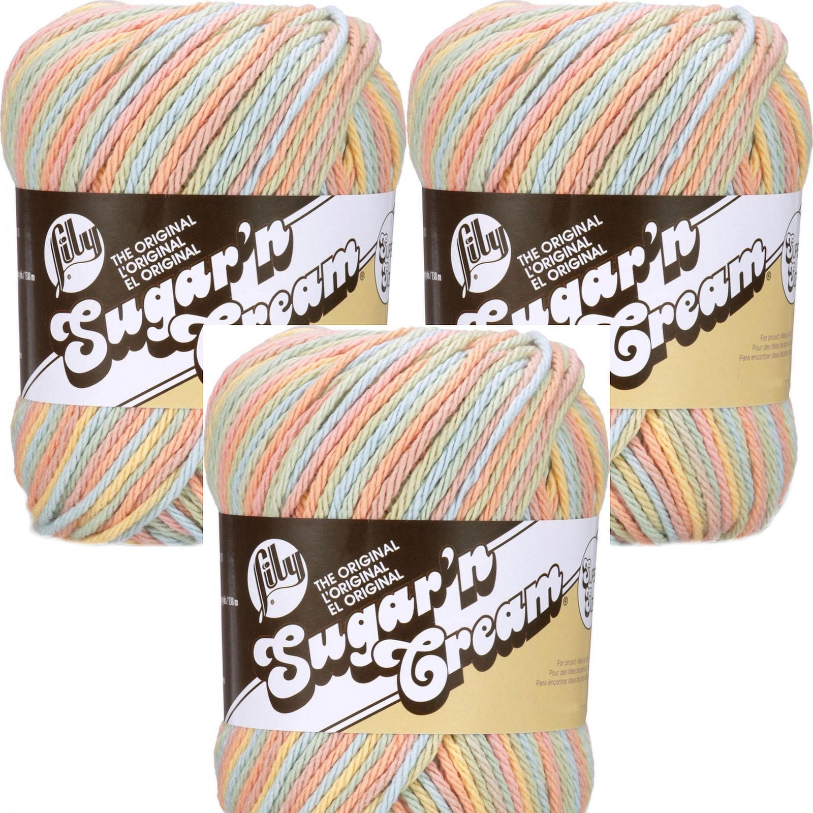 Spinrite Lily Sugar'n Cream Yarn - Ombres Super Size - Buttercream, 1 ...