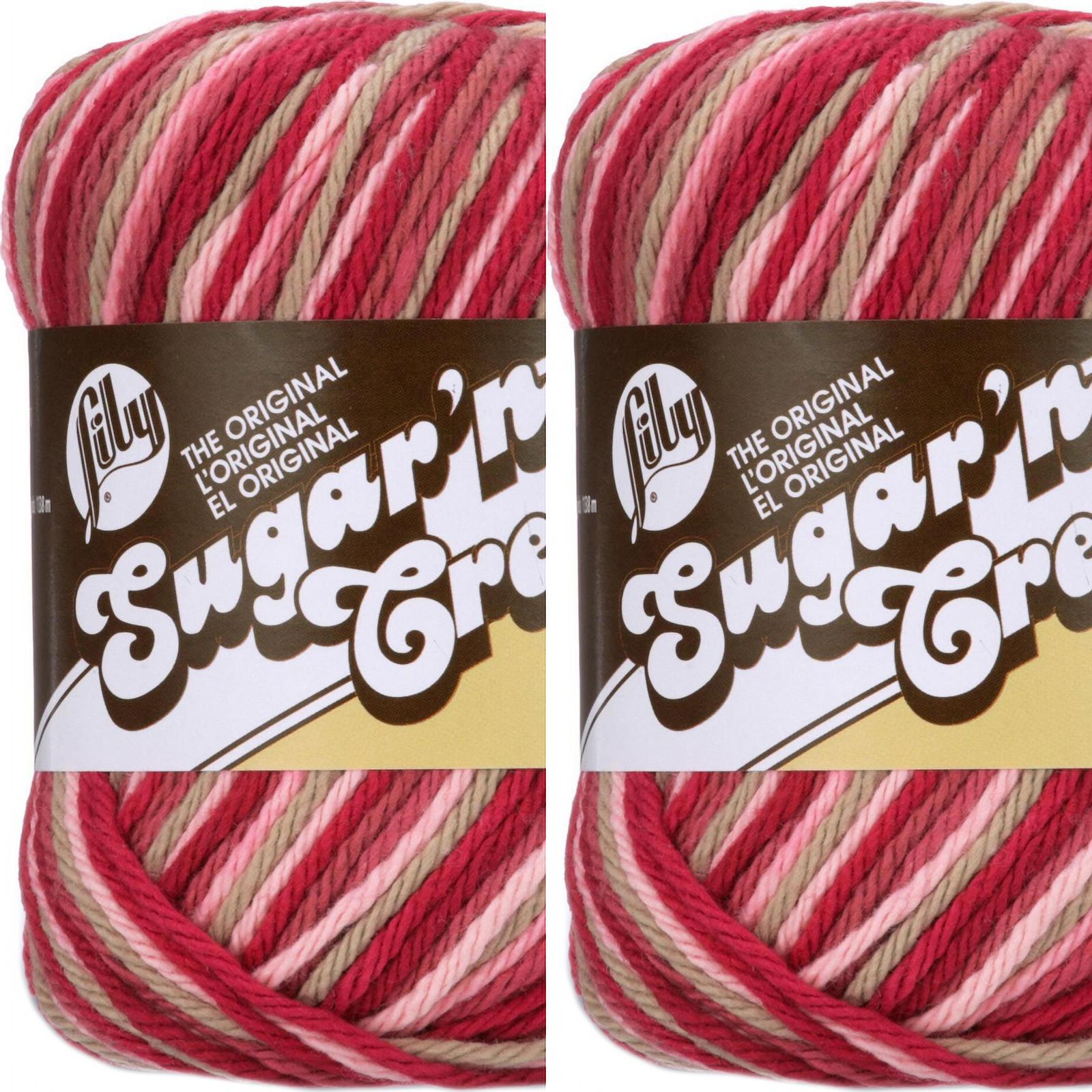Spinrite Lily Sugar'n Cream Yarn - Ombres Super Size-Damask, 1 Pack of ...