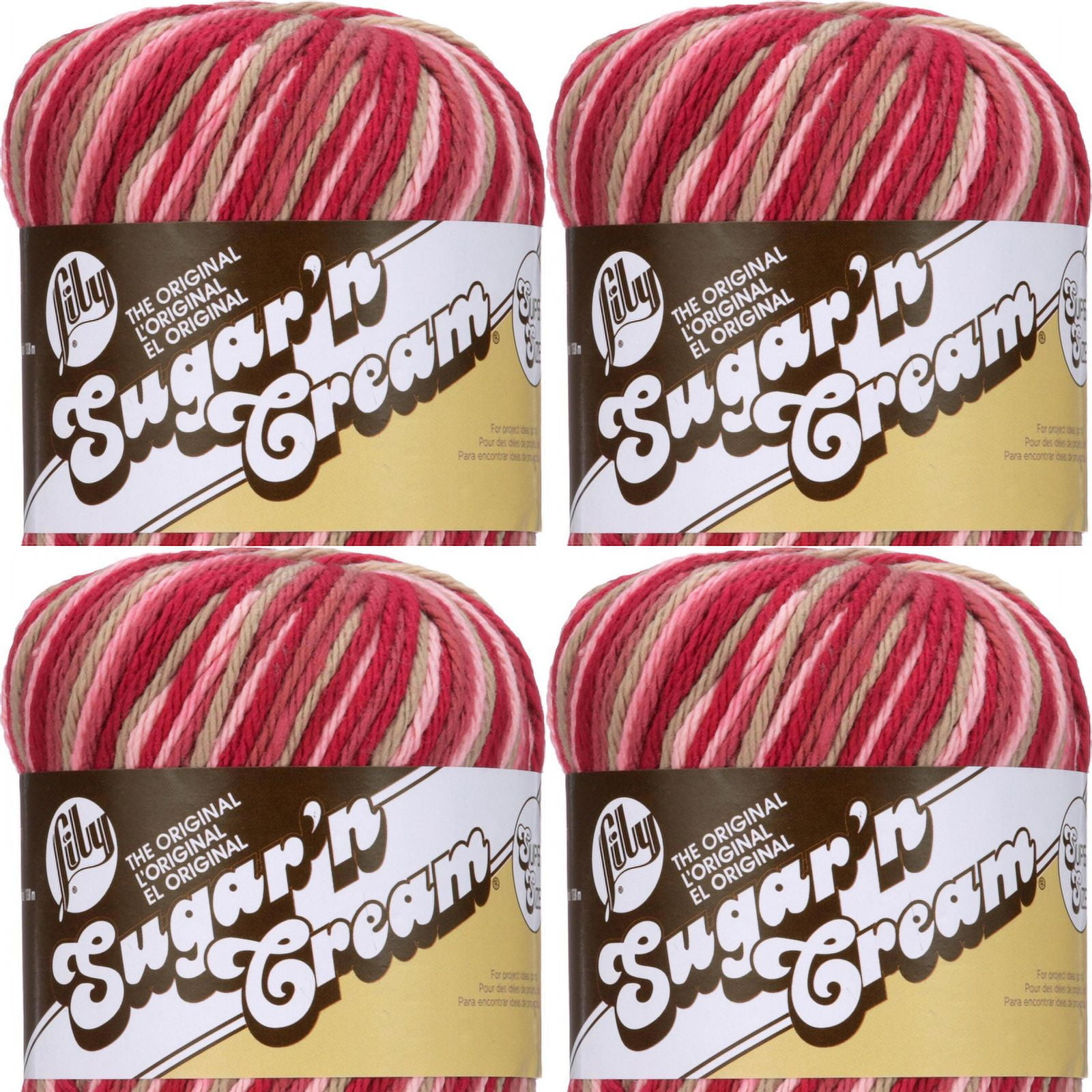 Spinrite Lily Sugar'n Cream Yarn - Ombres Super Size - Damask, 1 Pack ...