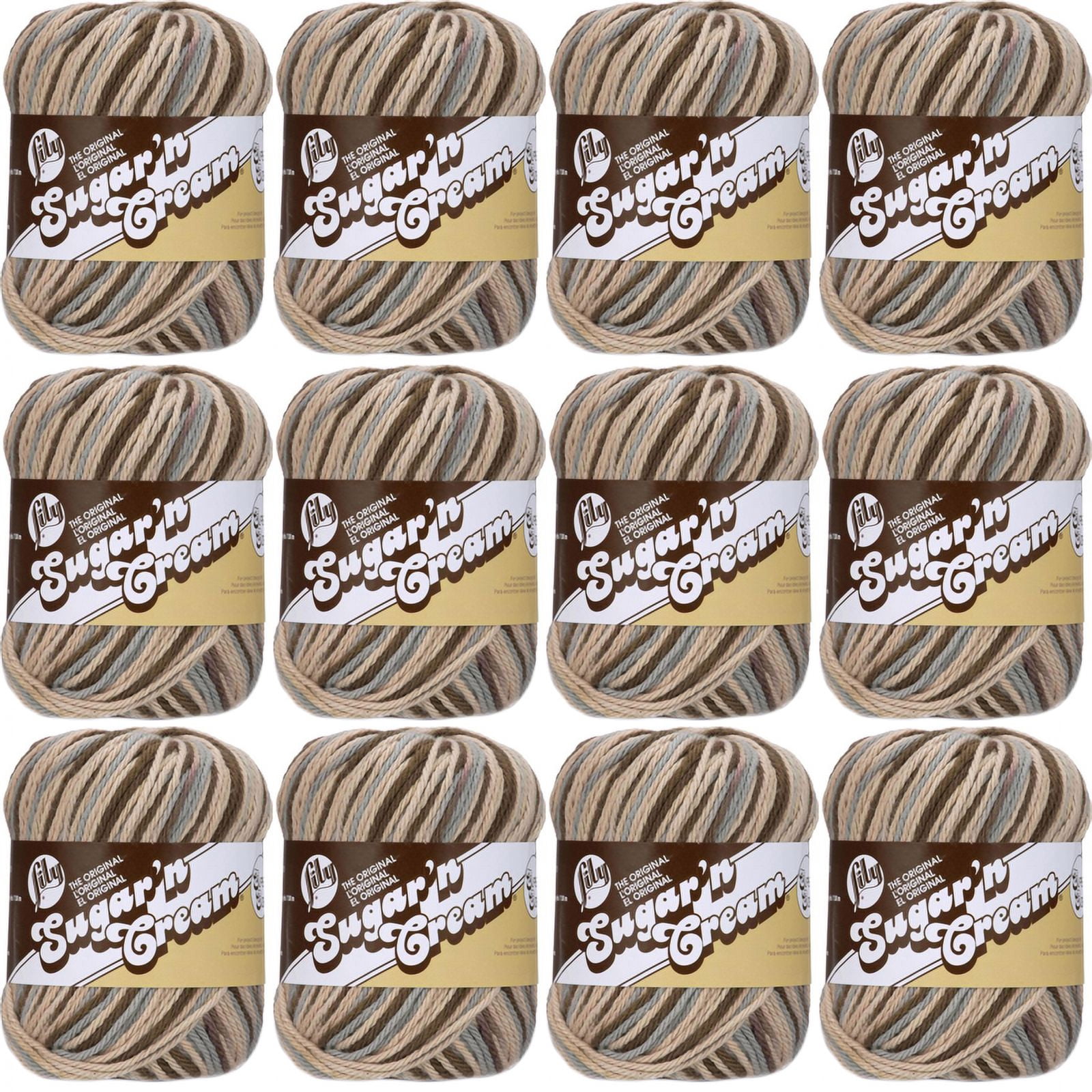 Spinrite Lily Sugar'n Cream Yarn - Ombres Super Size - Earth Ombre, 1 ...