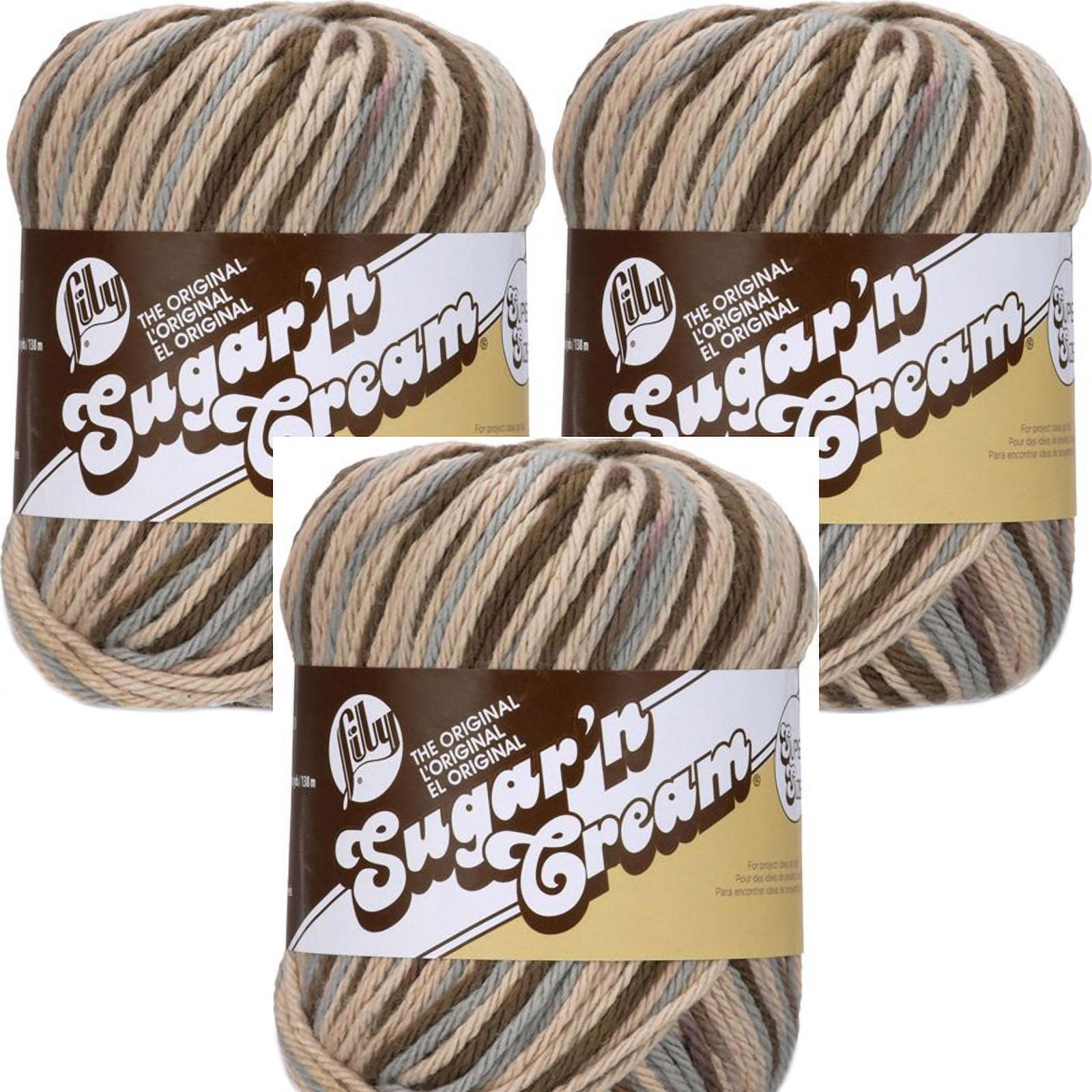 Spinrite Lily Sugar'n Cream Yarn - Ombres Super Size - Earth Ombre, 1 ...