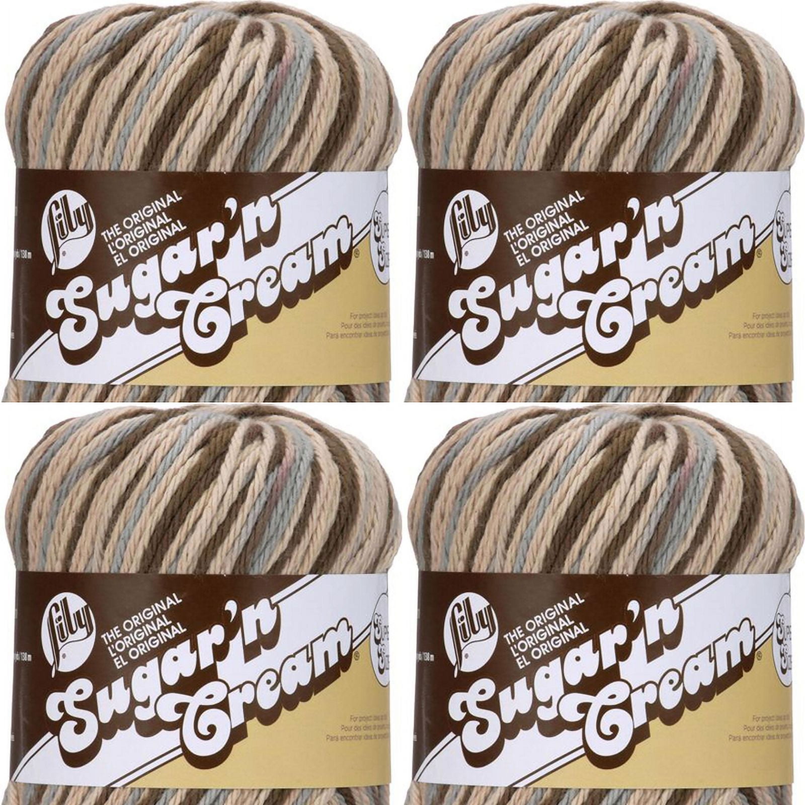 Spinrite Lily Sugar'n Cream Yarn - Ombres Super Size - Earth Ombre, 1 ...