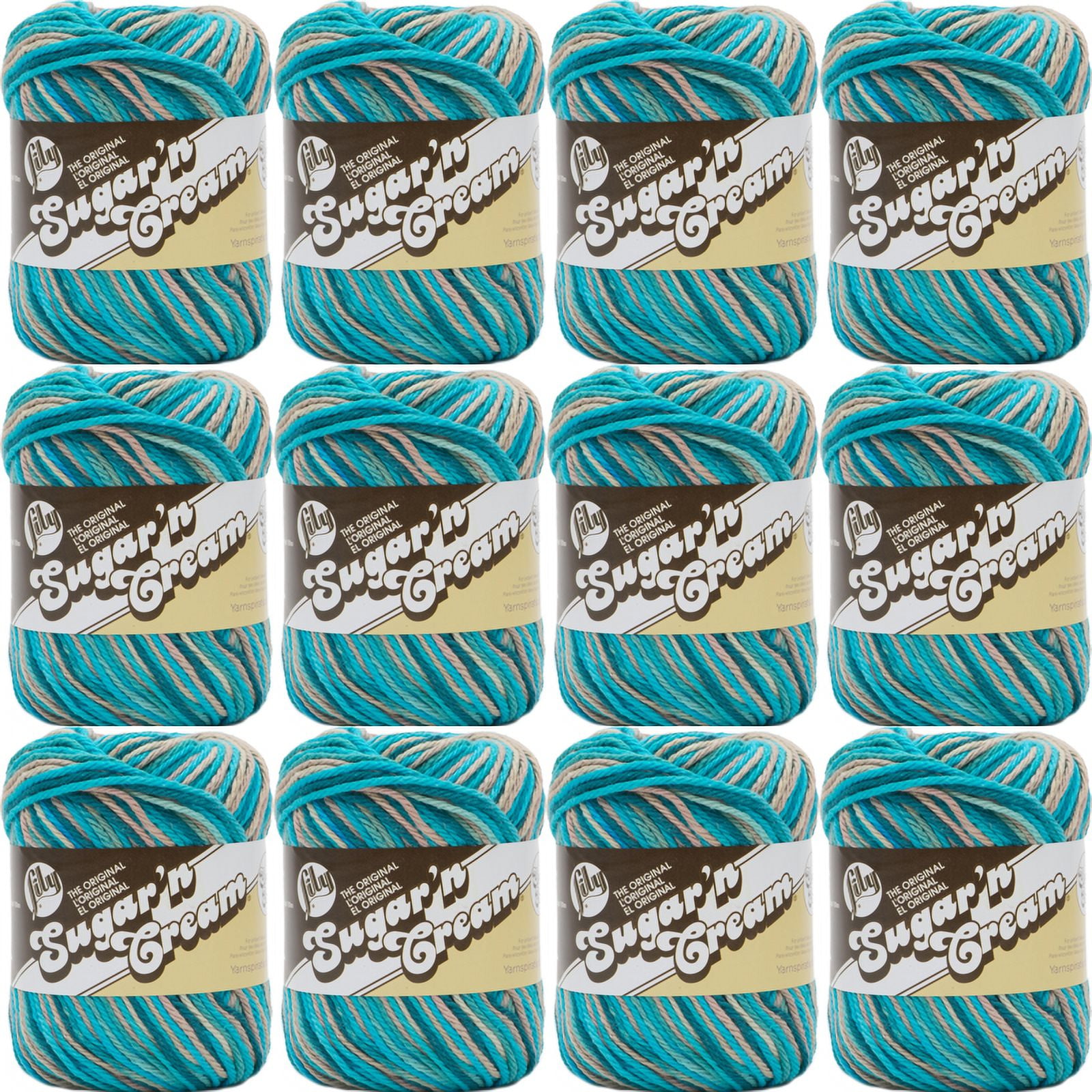 Spinrite Lily Sugar'n Cream Yarn - Ombres Super Size - Pebble Beach, 1 ...