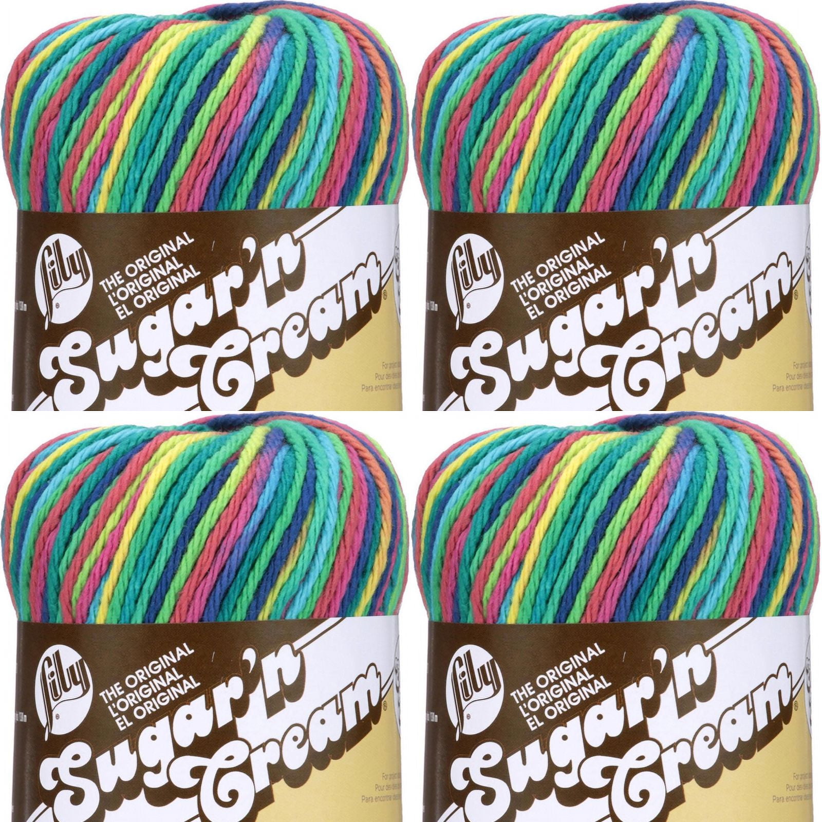 Spinrite Lily Sugar'n Cream Yarn - Ombres Super Size - Psychedelic, 1 ...