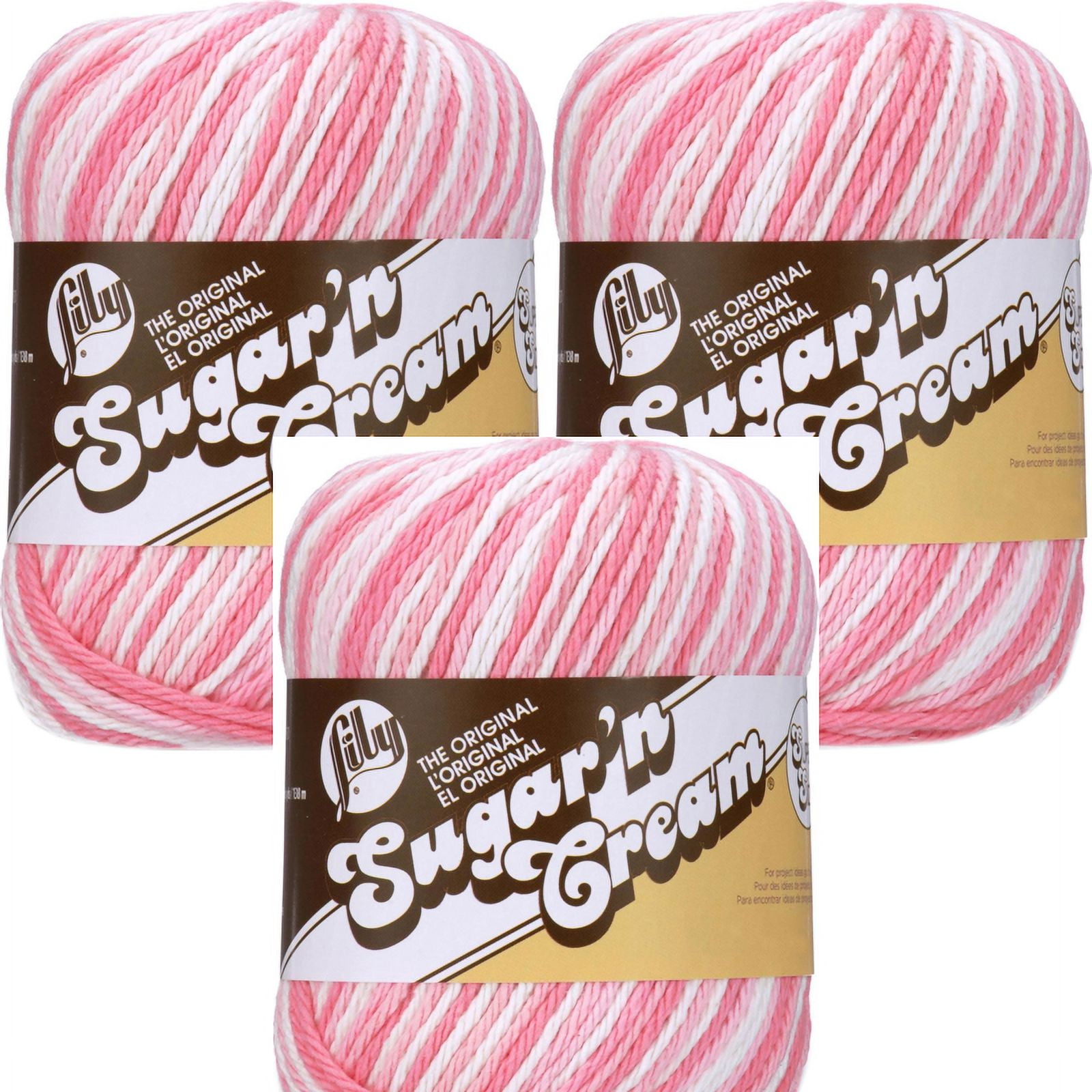 Spinrite Lily Sugar'n Cream Yarn - Ombres Super Size-Strawberry, 1 Pack ...
