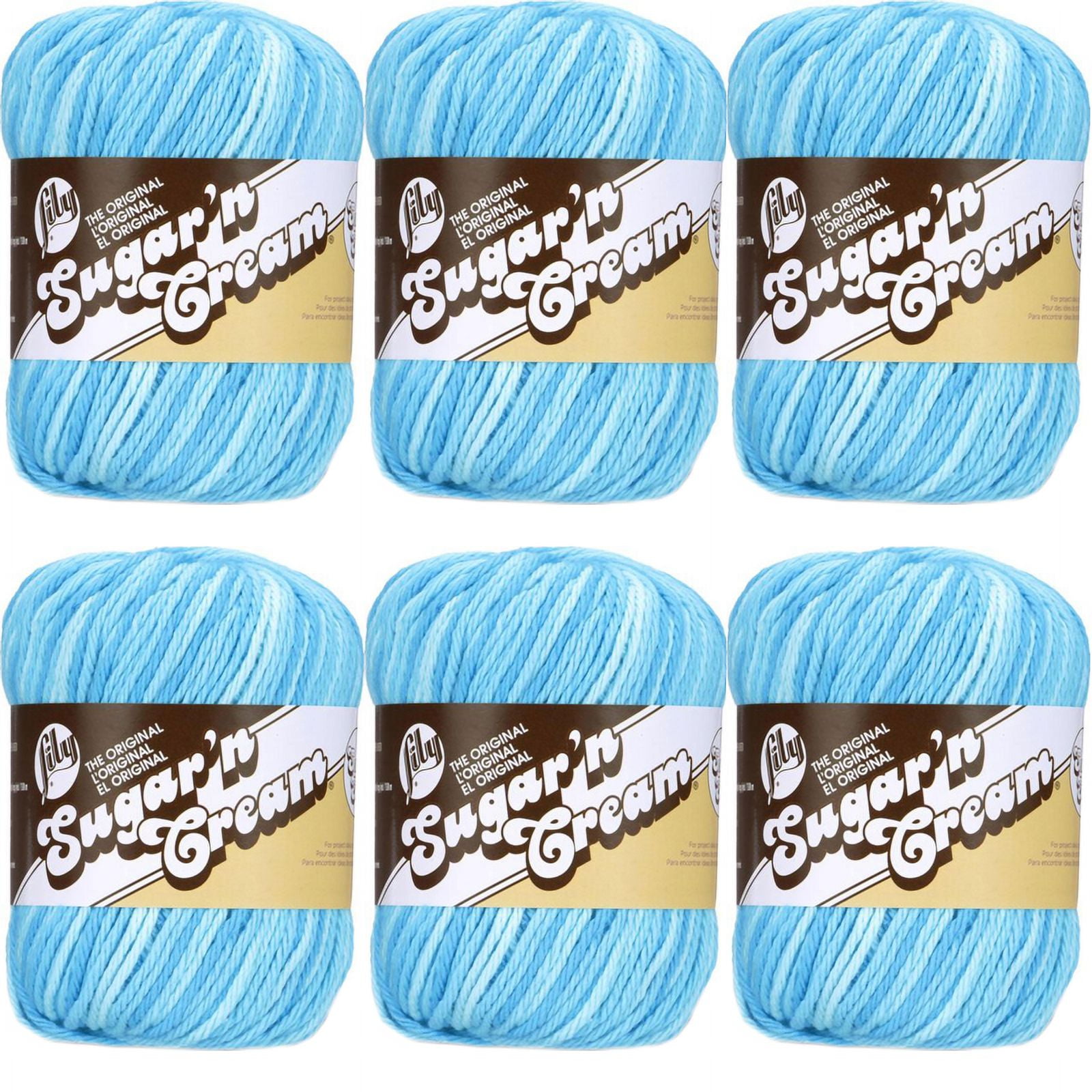 Spinrite Lily Sugar'n Cream Yarn - Ombres Super Size-Swimming Pool, 1 ...