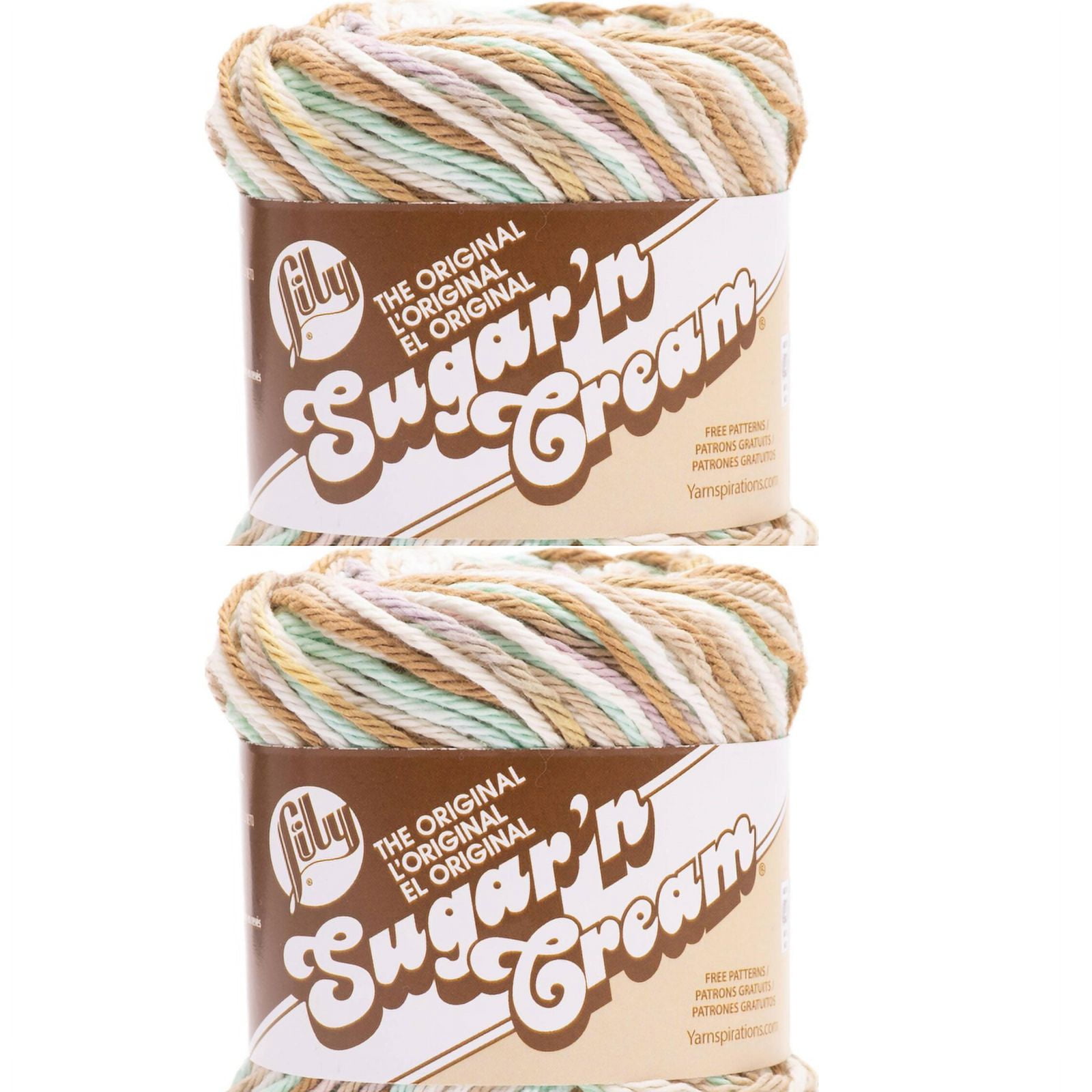 Spinrite Lily Sugar'n Cream Yarn-Ombres - Surf & Sand, 1 Pack of 2 ...