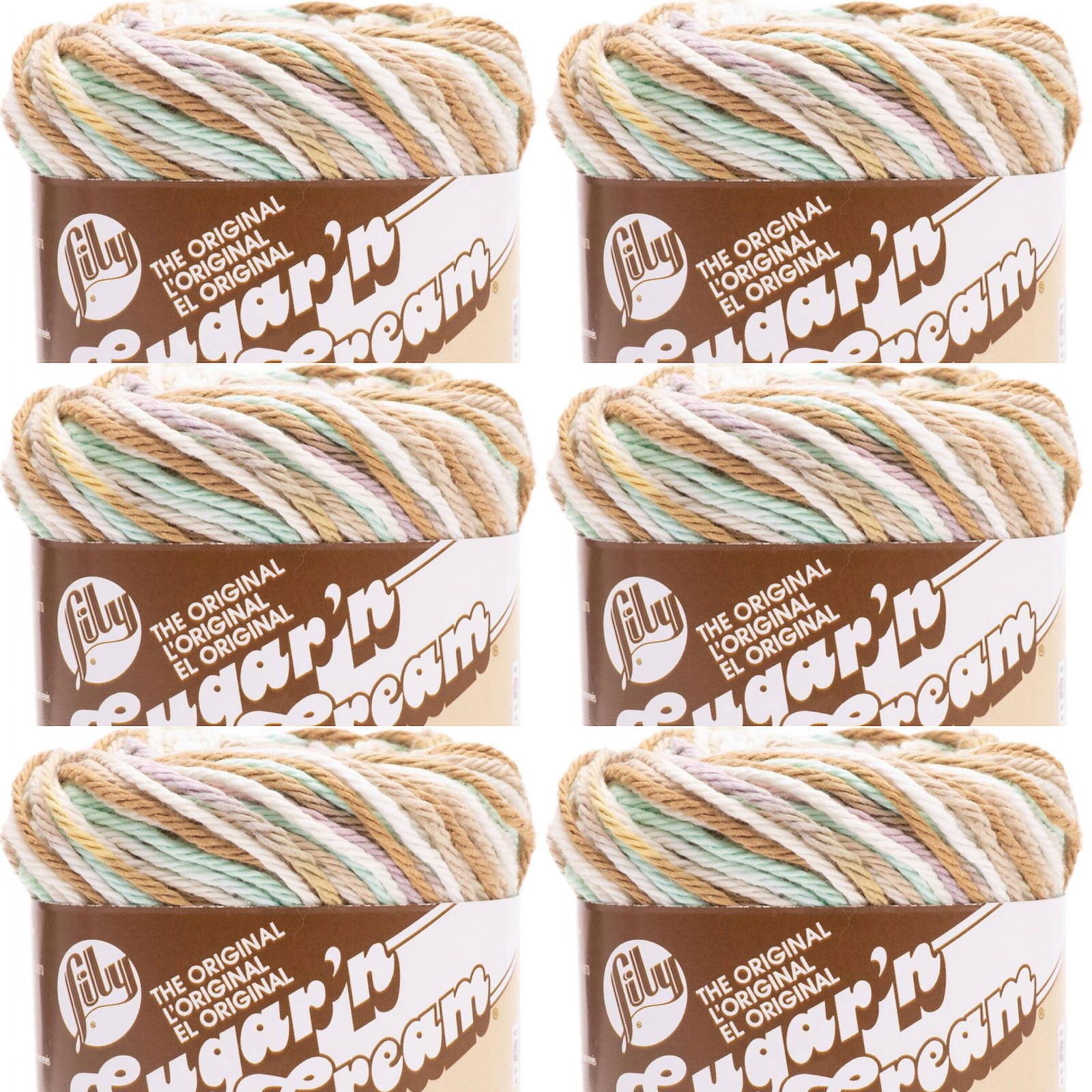 Spinrite Lily Sugar'n Cream Yarn - Ombres - Surf & Sand, 1 Pack of 6 ...