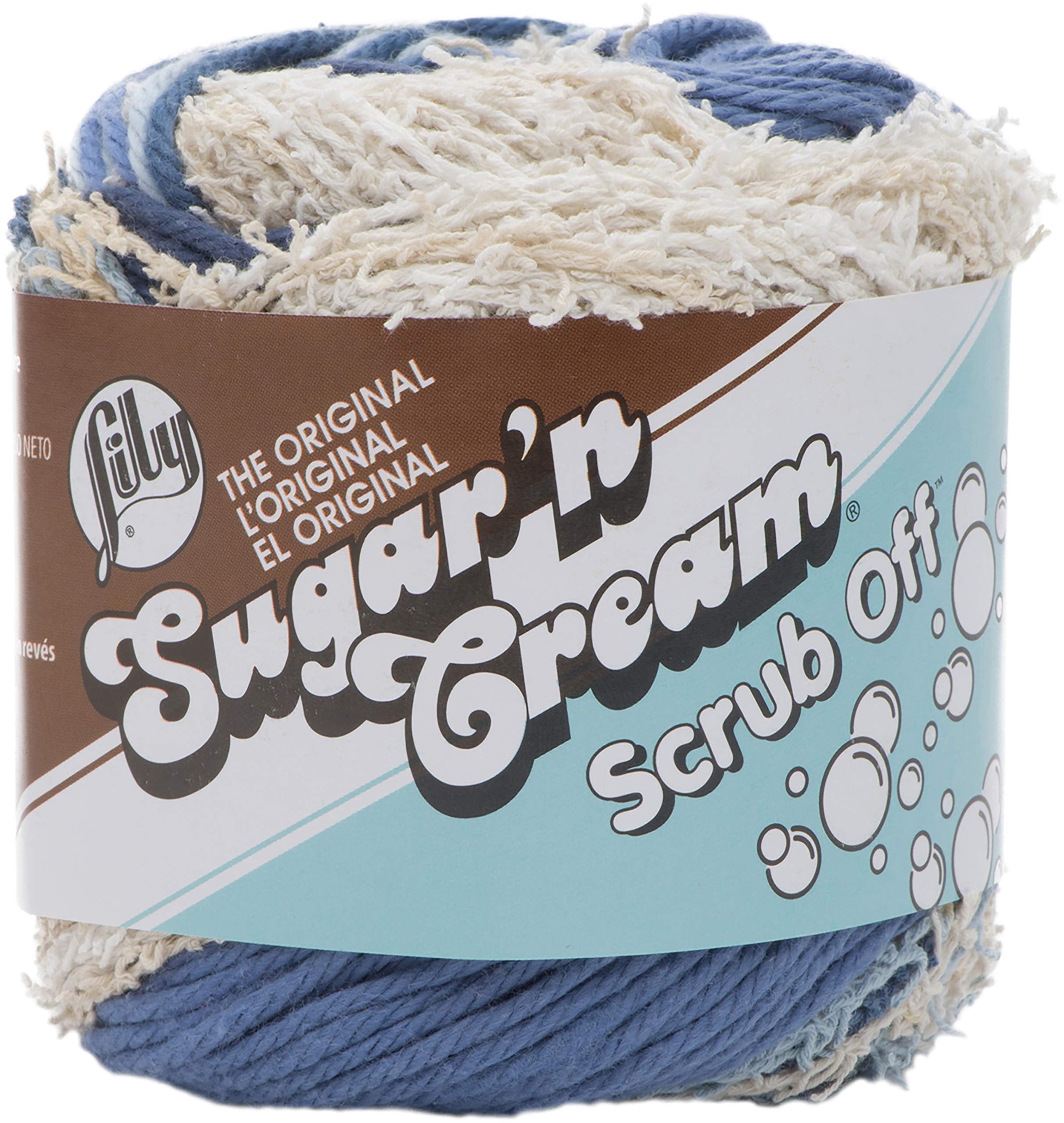 Lily Sugar n Cream Yarn, Scrub Off Denim, 100% Cotton, 2.6oz/75g ...