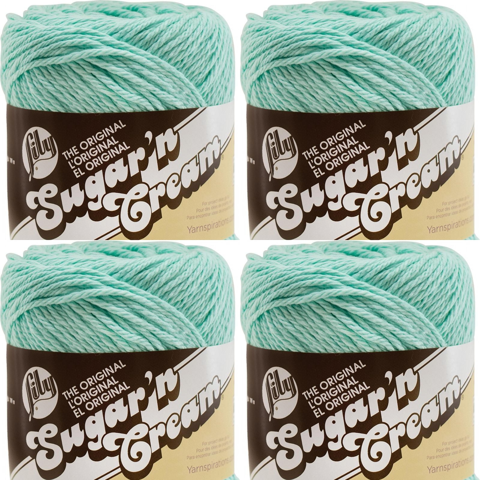 Spinrite Lily Sugar'n Cream Yarn - Solids - Beach Glass, 1 Pack of 4 ...