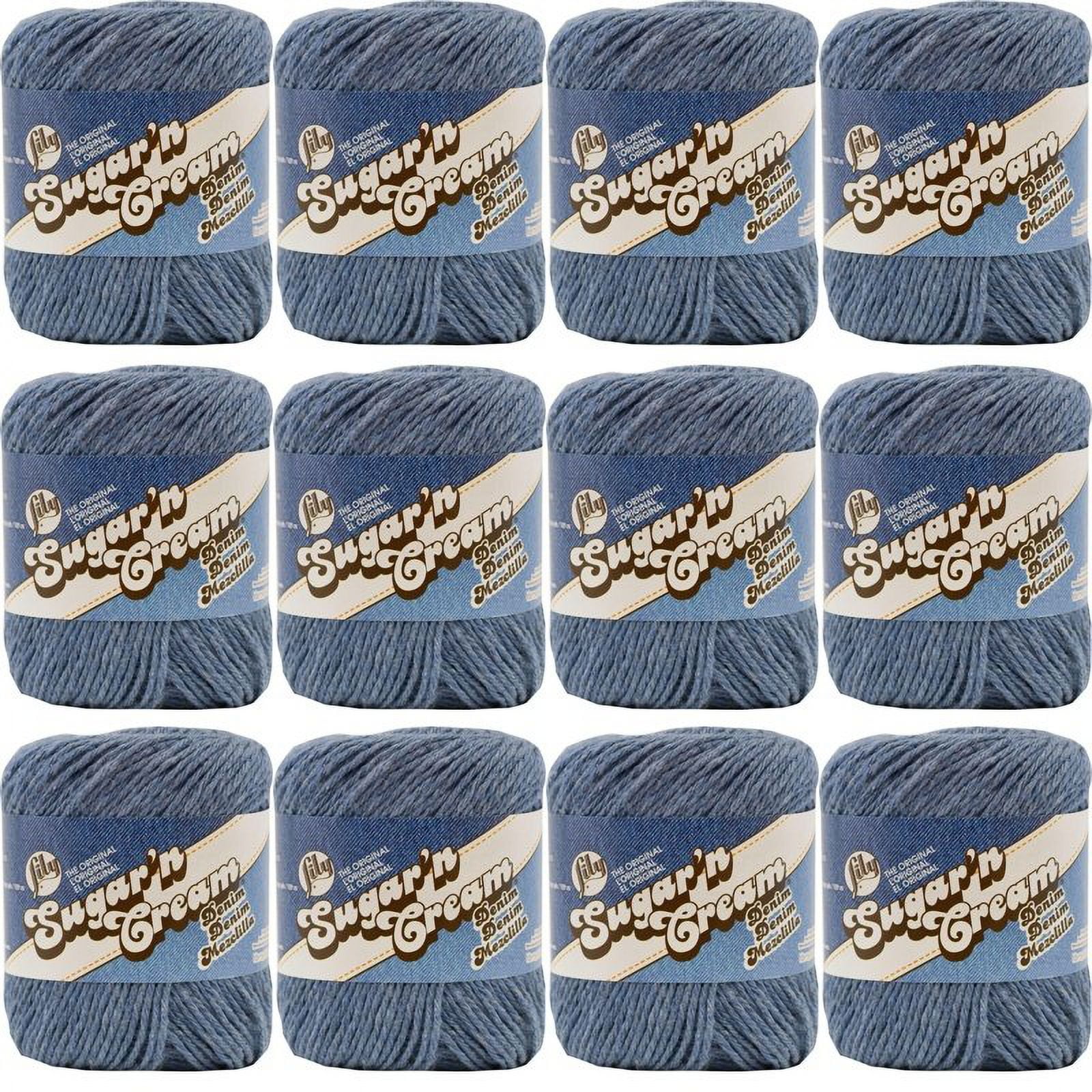 Spinrite Lily Sugar'n Cream Yarn - Solids - Blue Jeans, 1 Pack of 12 ...