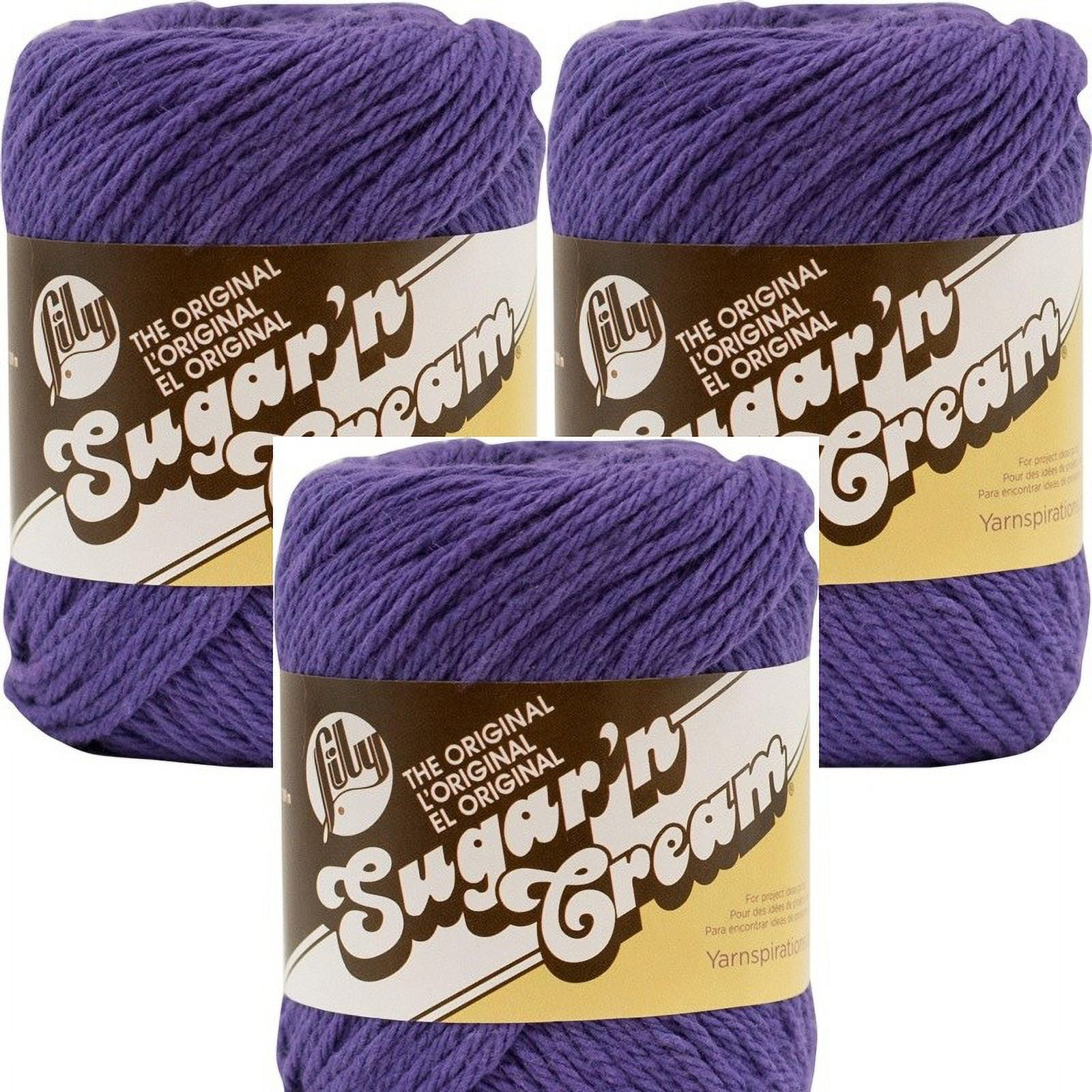 Spinrite Lily Sugar'n Cream Yarn - Solids - Grape, 1 Pack of 3 Piece ...