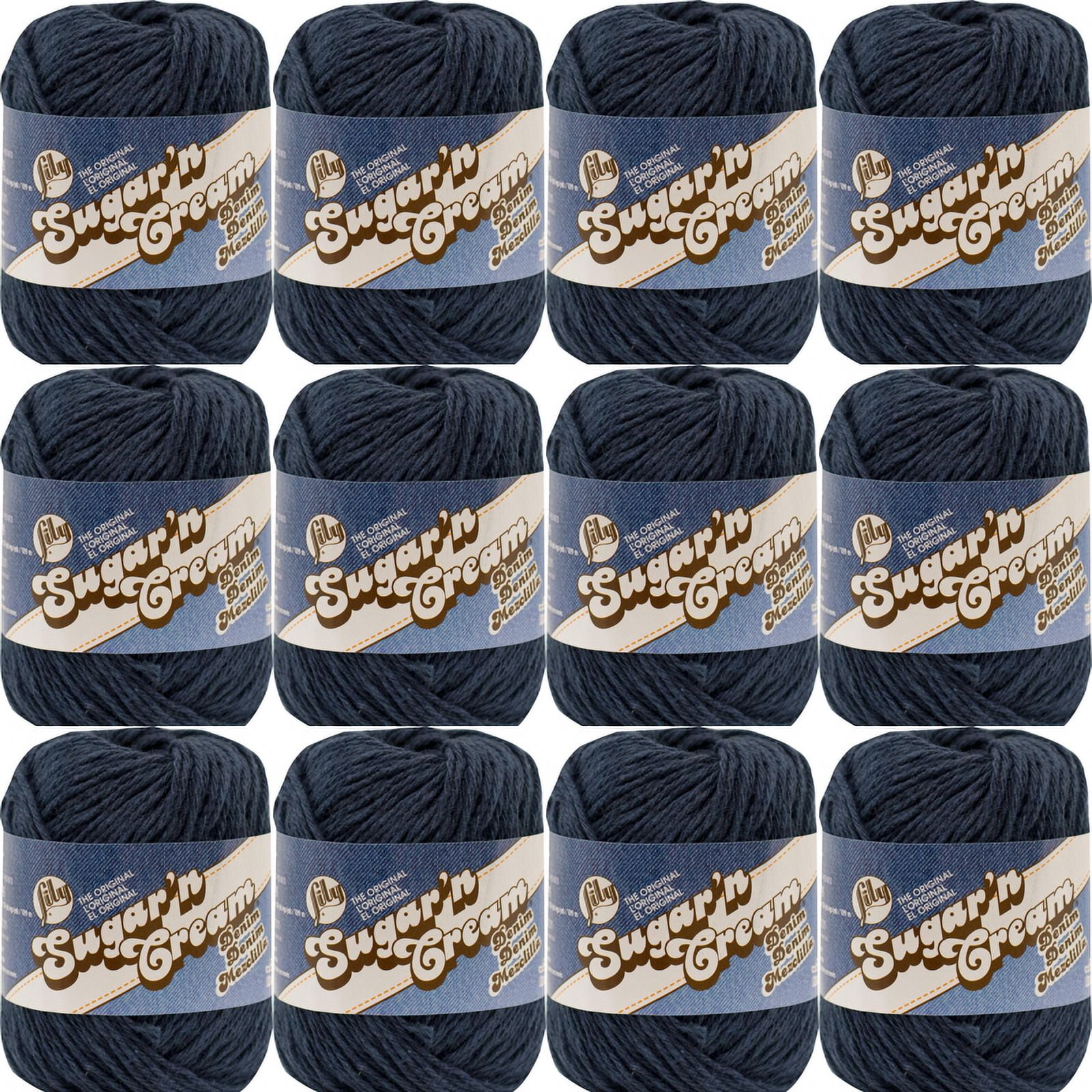 Spinrite Lily Sugar'n Cream Yarn - Solids - Indigo, 1 Pack of 12 Piece ...