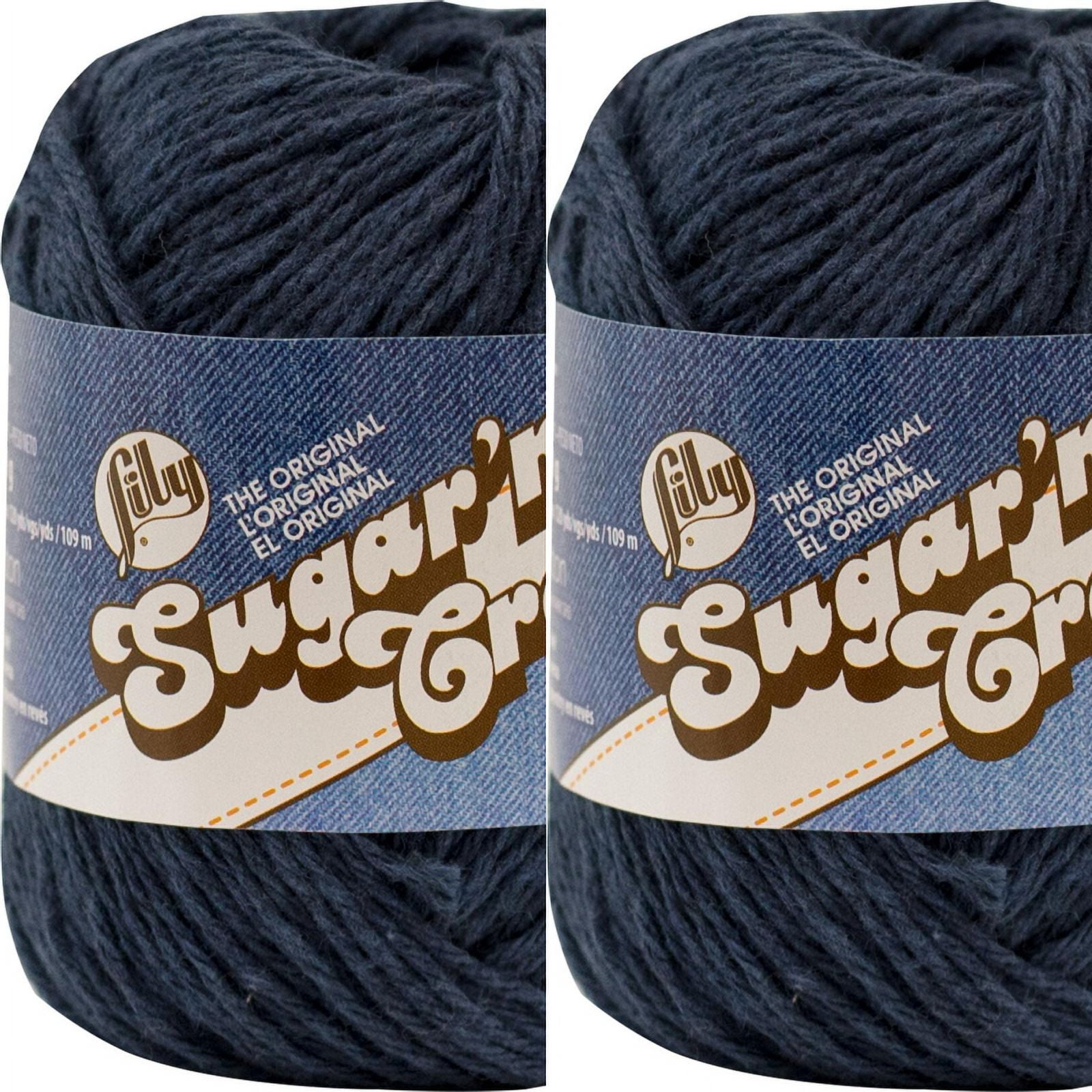 Spinrite Lily Sugar'n Cream Yarn - Solids - Indigo, 1 Pack of 2 Piece ...