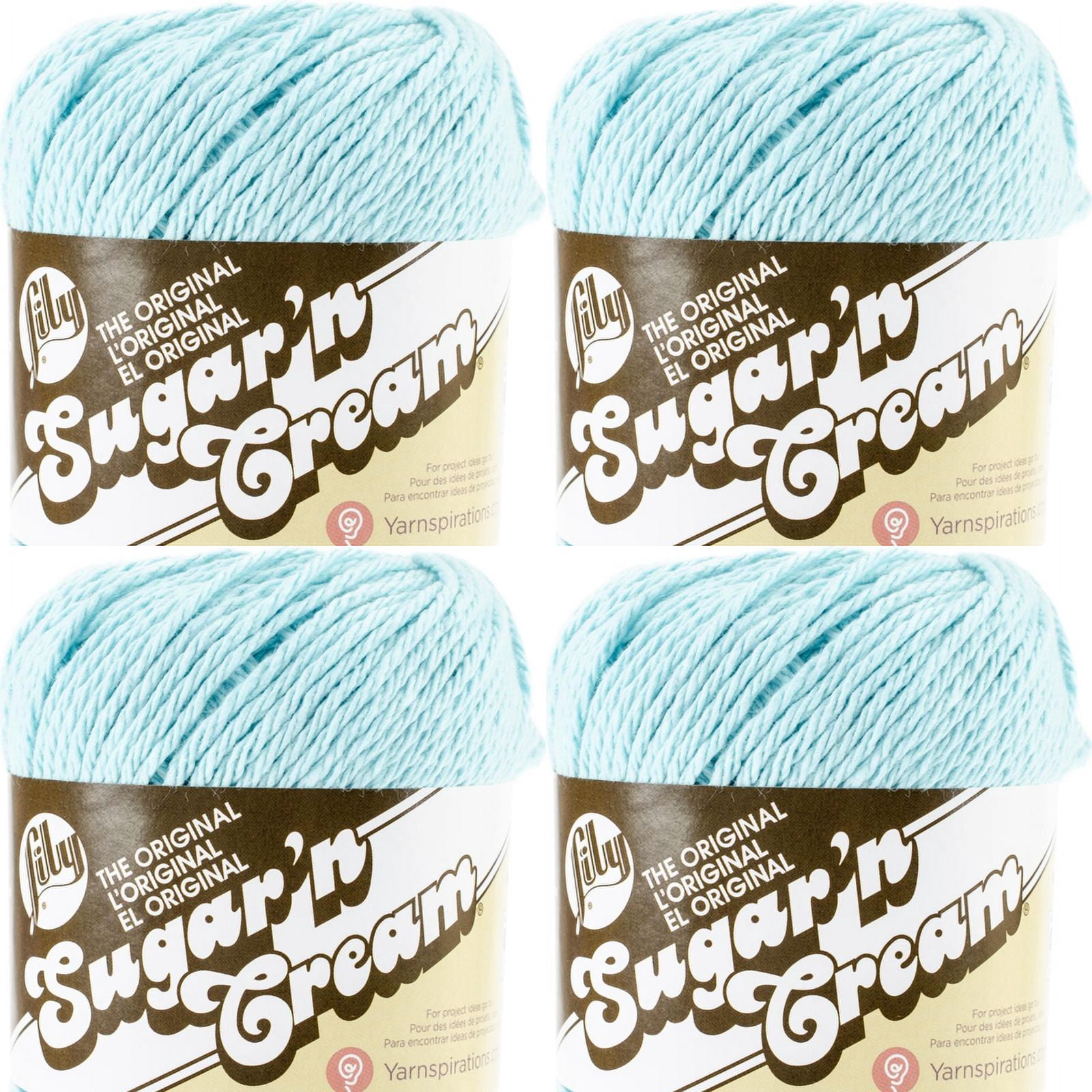 Spinrite Lily Sugar'n Cream Yarn - Solids - Seabreeze, 1 Pack of 4 ...