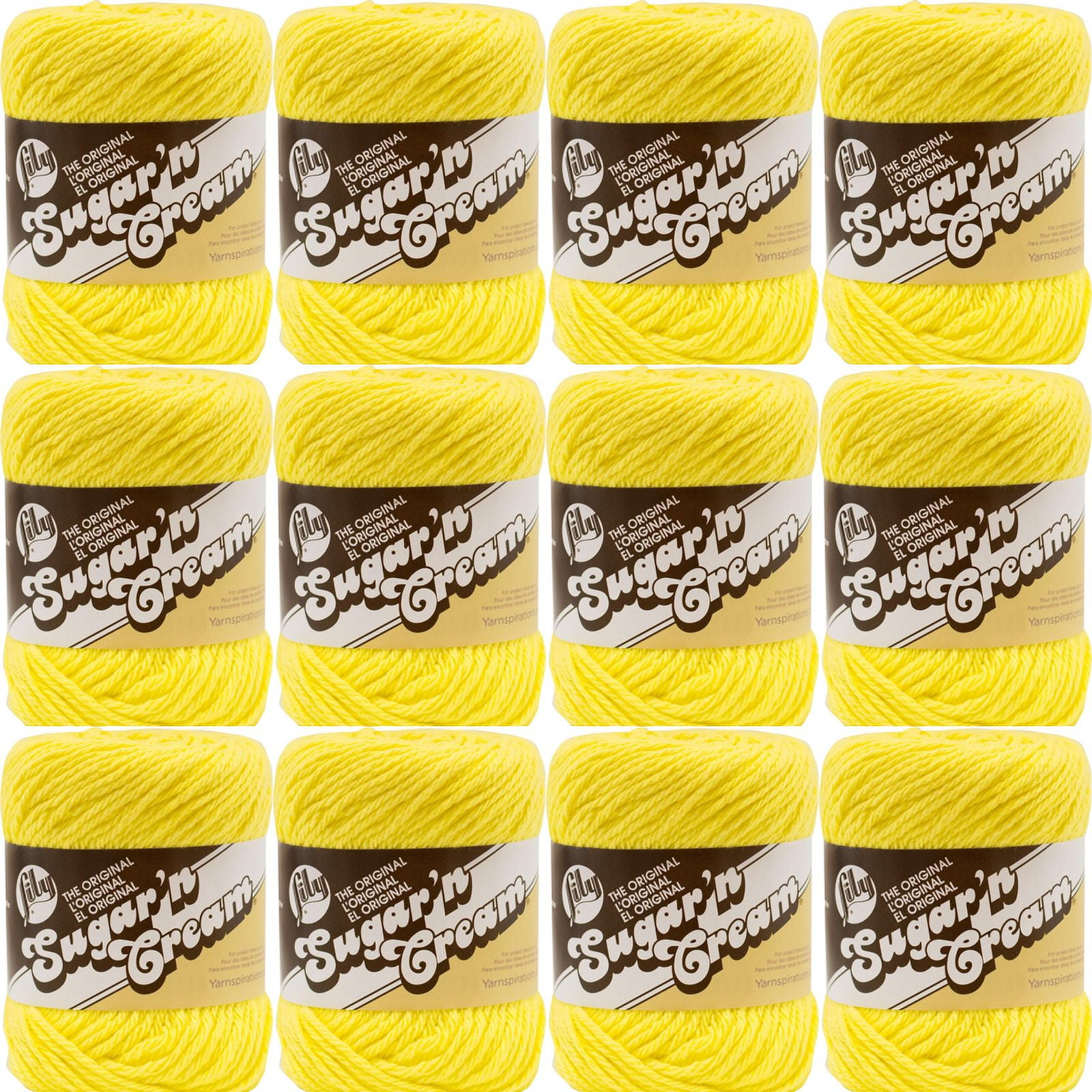 Spinrite Lily Sugar'n Cream Yarn - Solids - Sunshine, 1 Pack of 12 ...