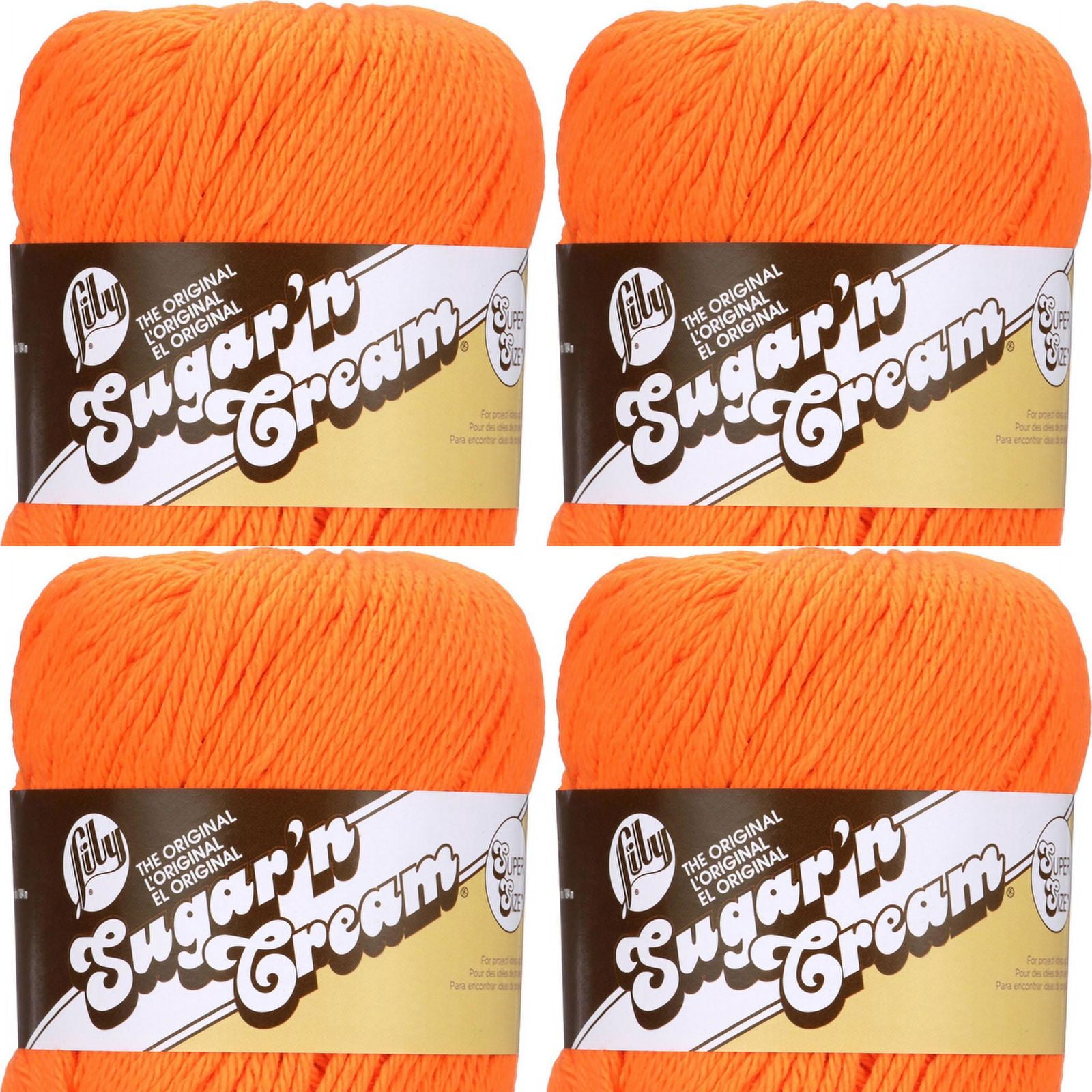 Spinrite Lily Sugar'n Cream Yarn Solids Super Size Hot Orange, 1 Pack ...