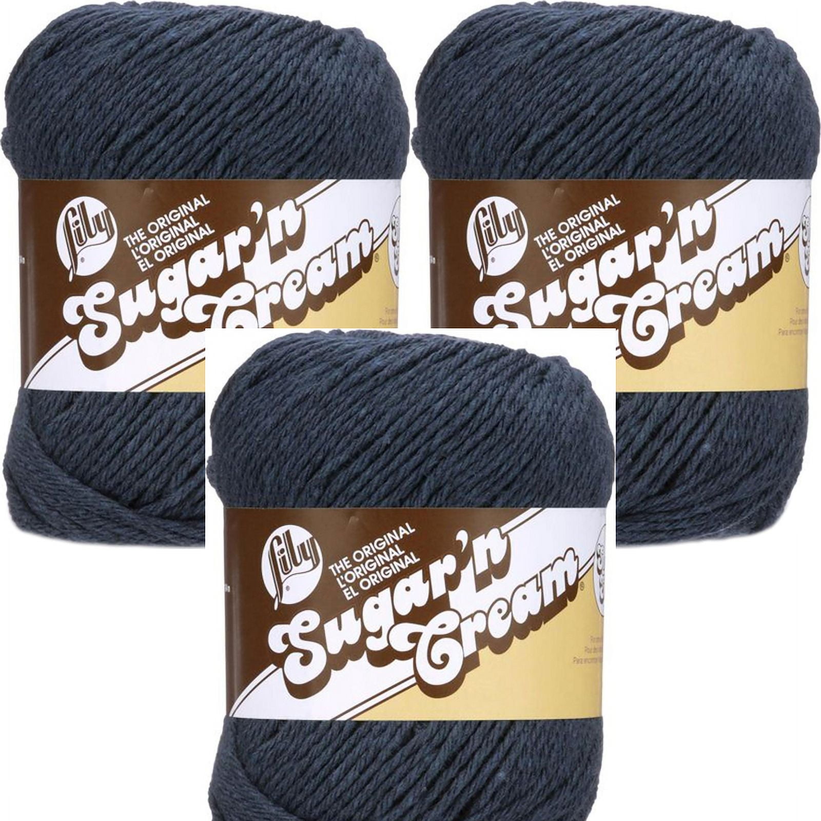 Spinrite Lily Sugar'n Cream Yarn - Solids Super Size - Indigo, 1 Pack ...