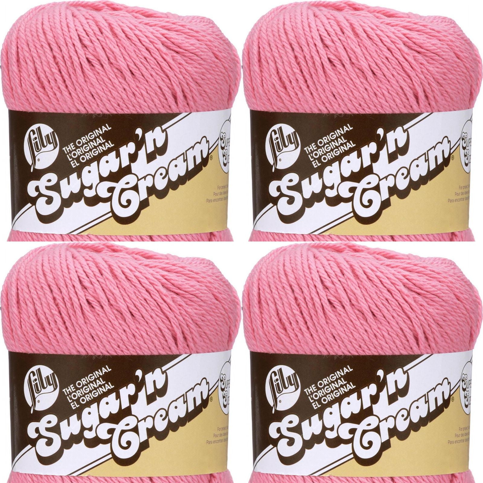 Spinrite Lily Sugar'n Cream Yarn Solids Super Size Rose Pink, 1 Pack of ...