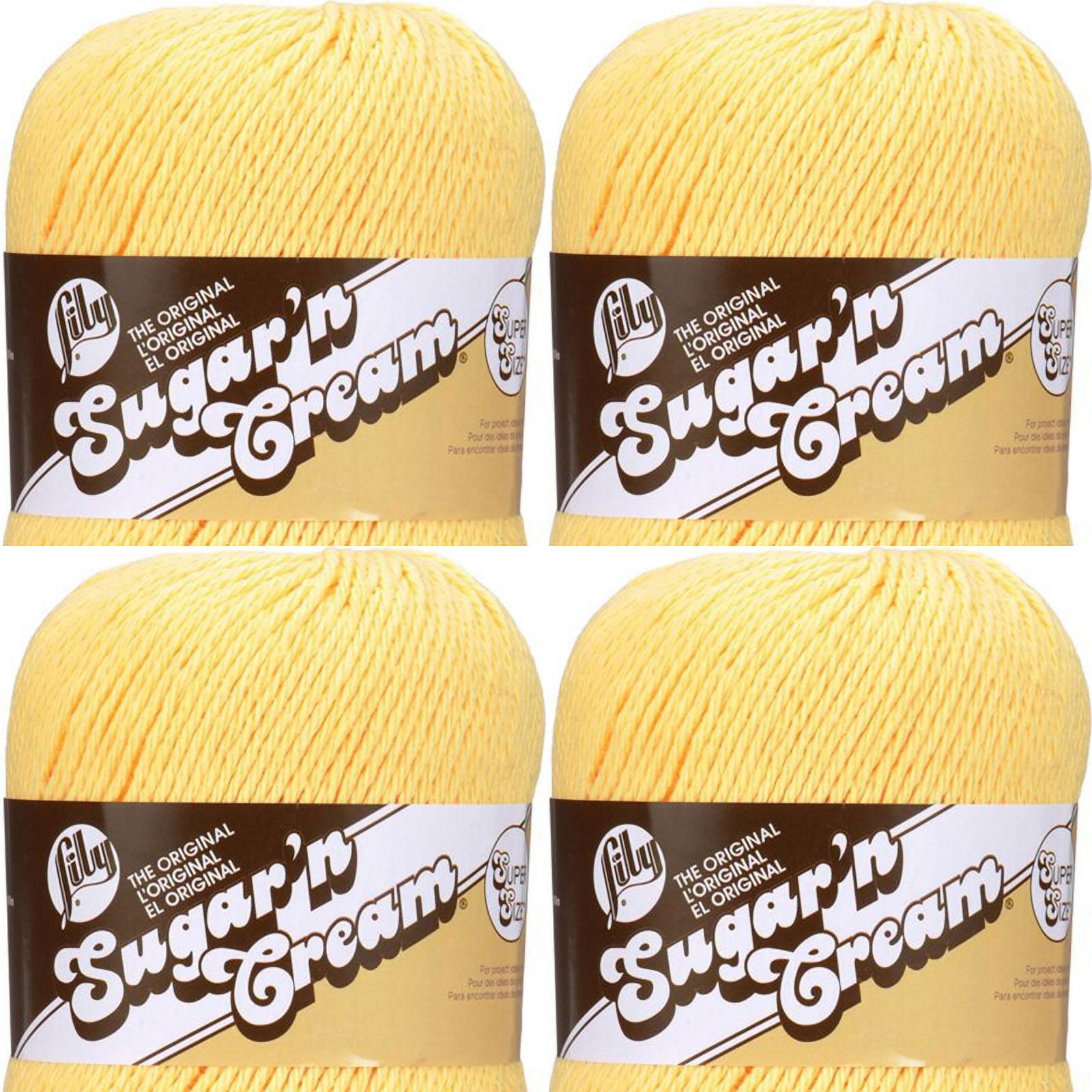 Spinrite Lily Sugar'n Cream Yarn - Solids Super Size - Yellow, 1 Pack ...