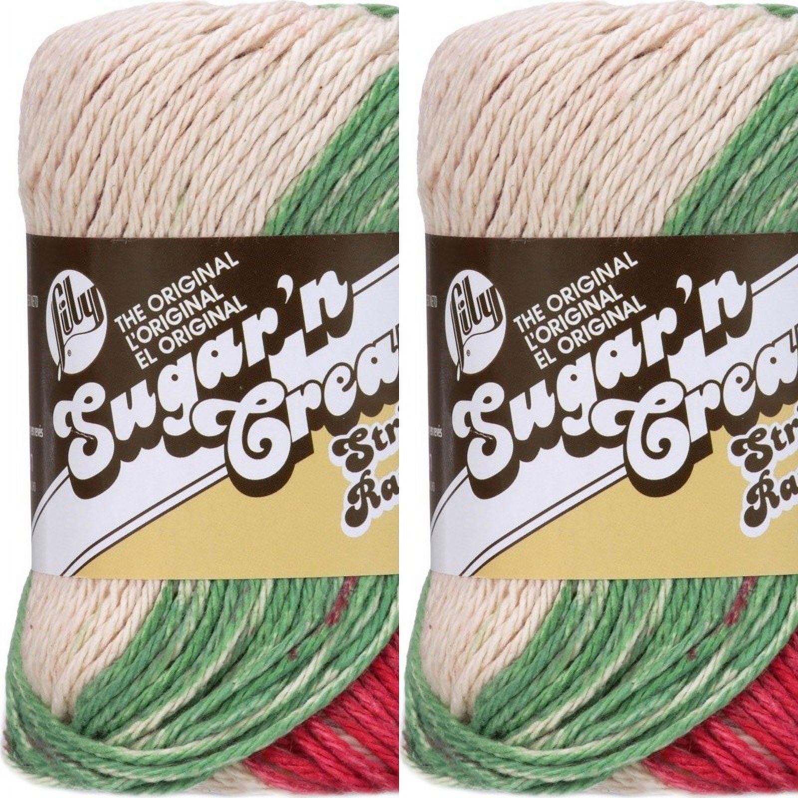 Spinrite Lily Sugar'n Cream Yarn, Stripes - Holiday, 1 Pack of 2 Piece ...
