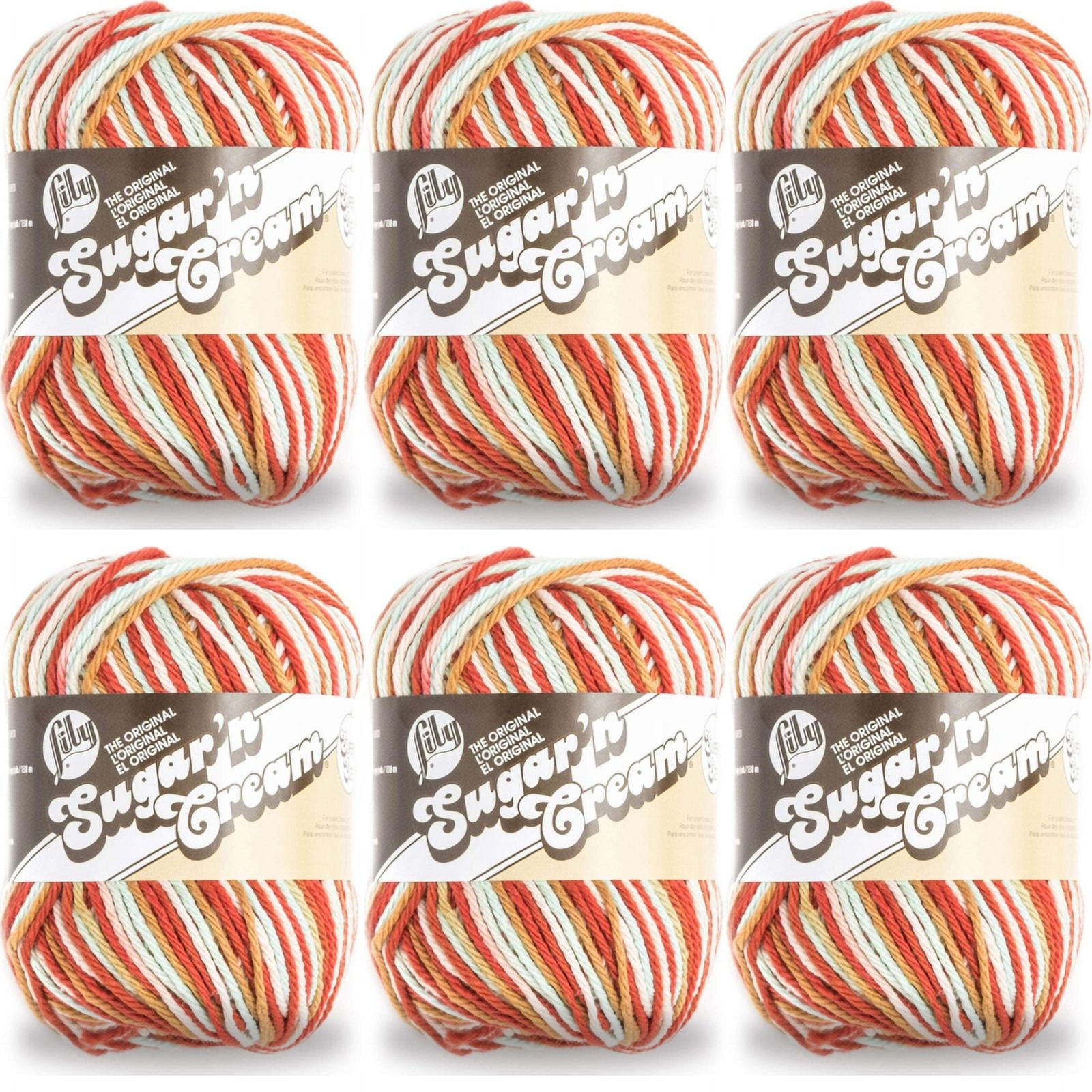 Spinrite Lily Sugar'n Cream Yarn-Super Size - Sunrise Ombre, 1 Pack of ...