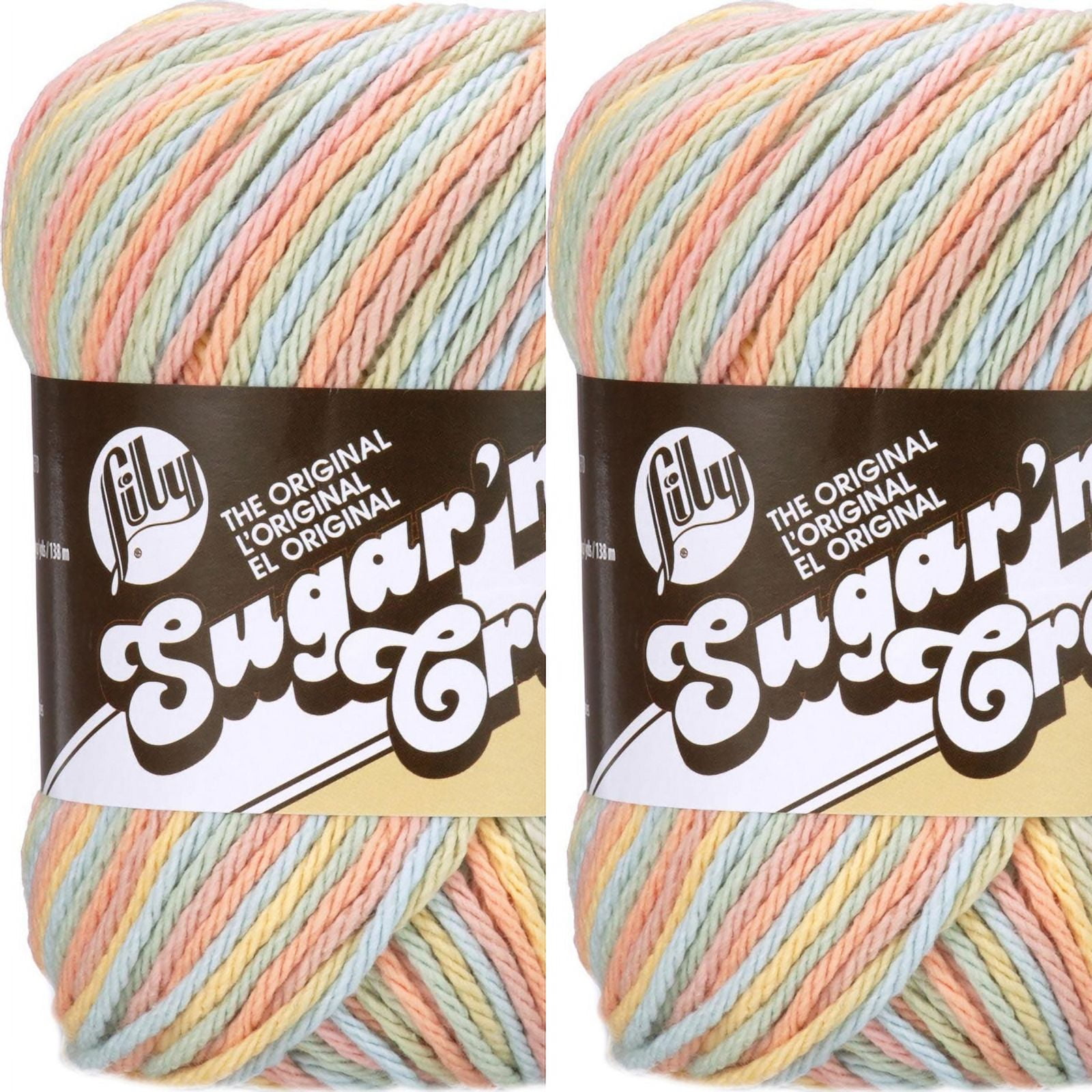 Spinrite Lily Sugar'n Yarn Ombres Super Size-Buttercream, 1 Pack of 2 ...