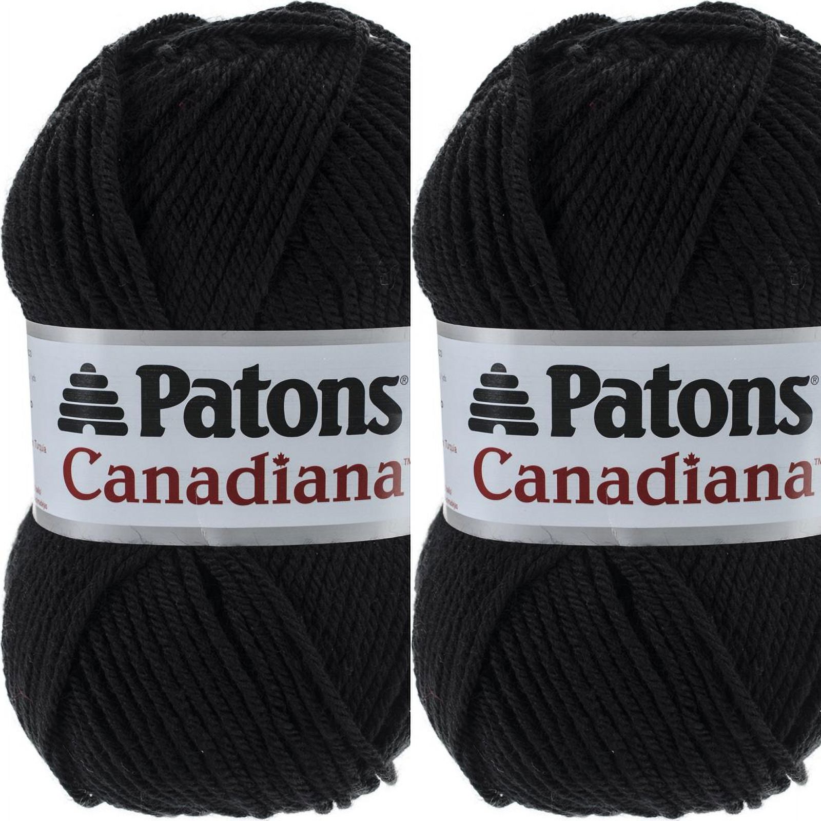 Spinrite Patons Canadiana Yarn - Solids - Black, 1 Pack of 2 Piece ...