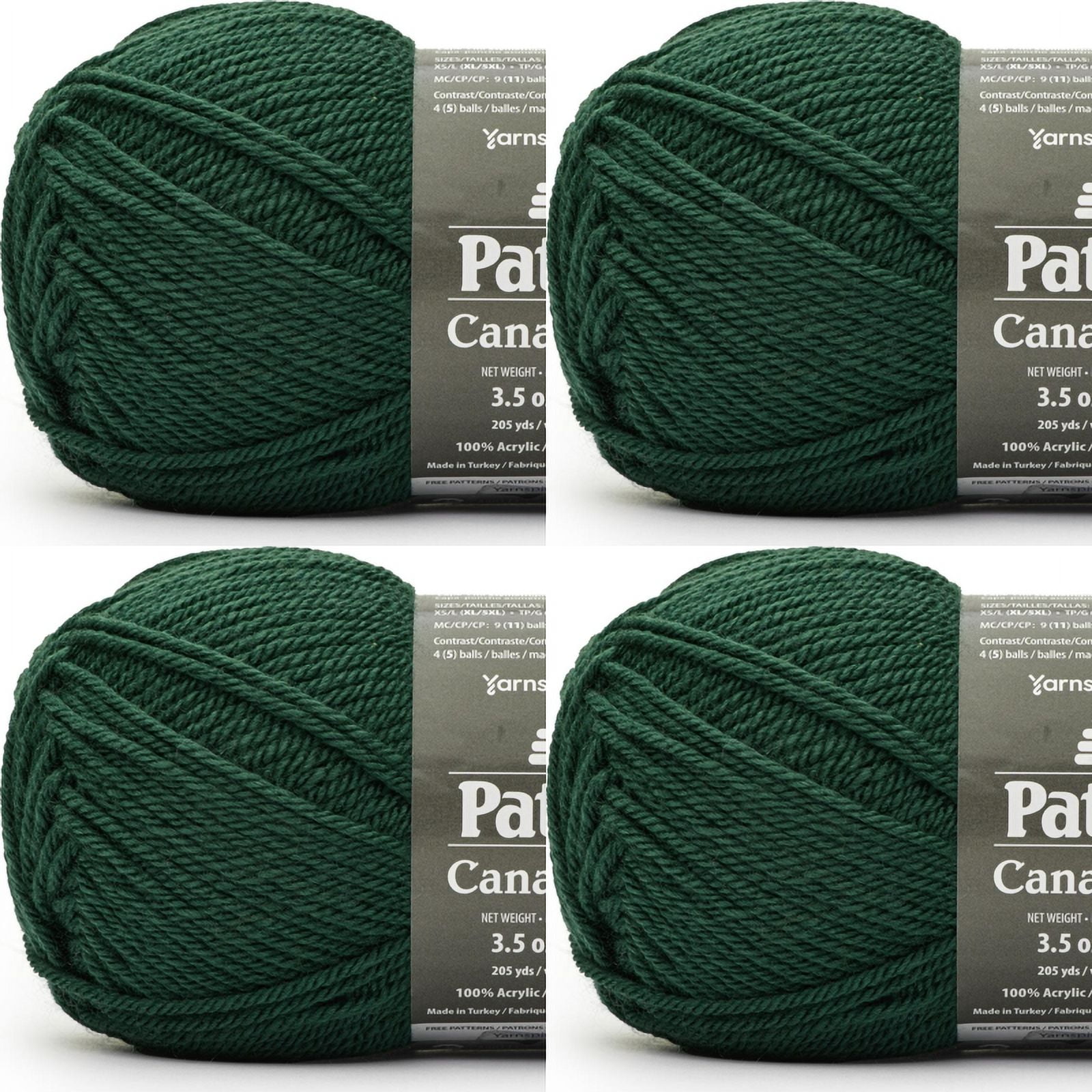 Spinrite Patons Canadiana Yarn - Solids - Ivy, 1 Pack of 4 Piece ...