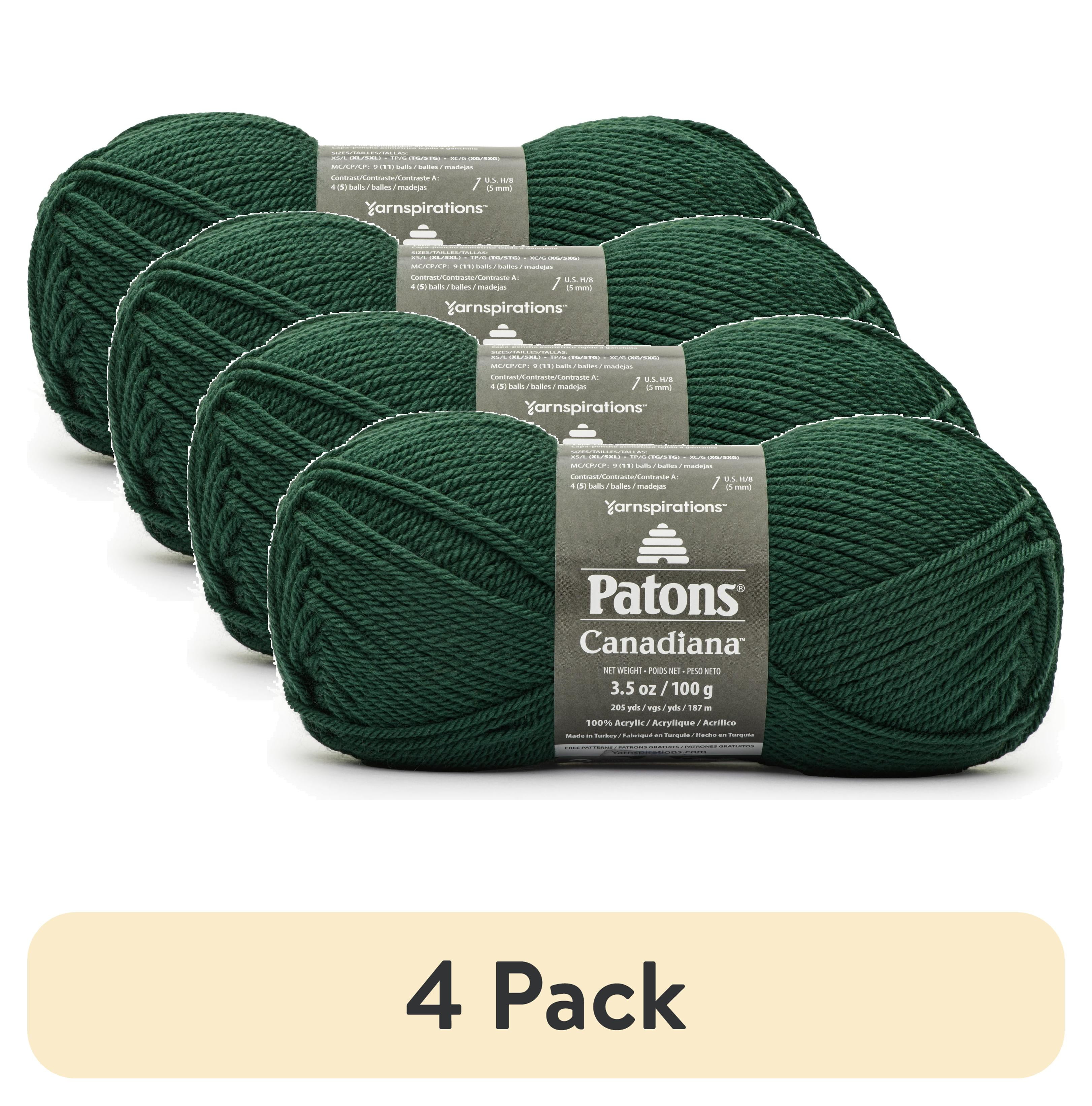 (4 pack) Spinrite Patons Canadiana Yarn - Solids-Ivy - Walmart.com