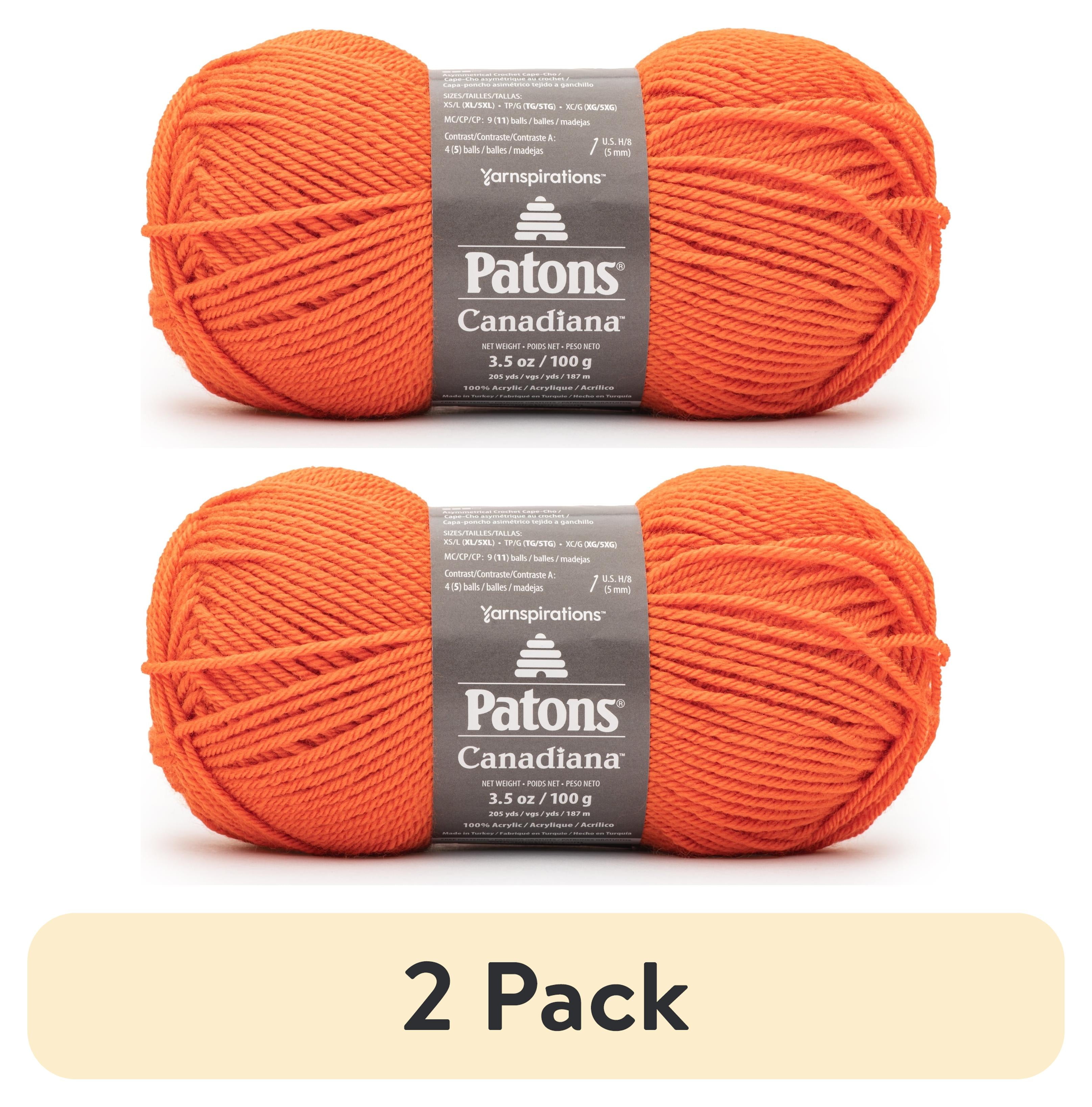 (2 pack) Spinrite Patons Canadiana Yarn - Solids-Pumpkin - Walmart.com