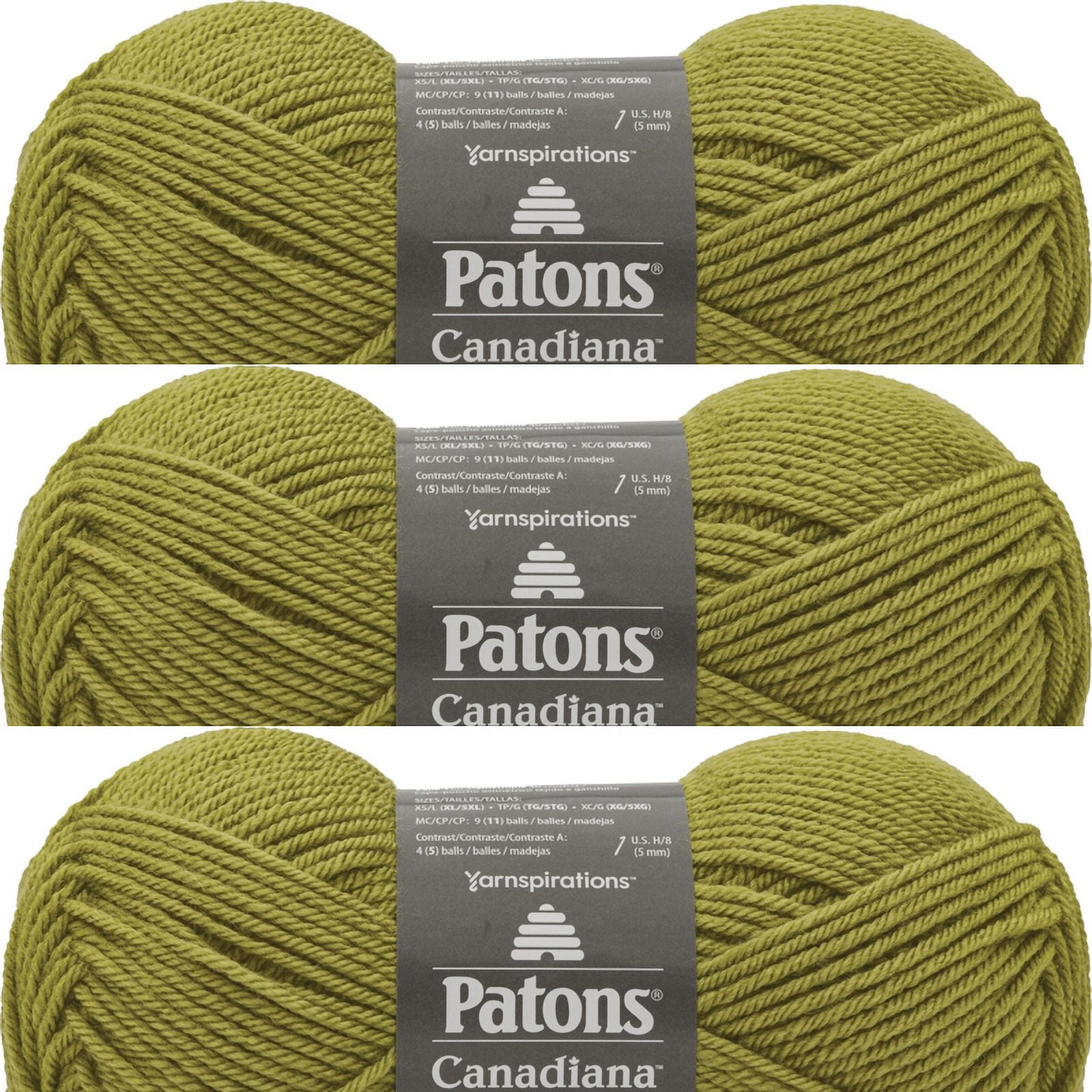Spinrite Patons Canadiana Yarn - Solids - Spring Green, 1 Pack of 3 ...