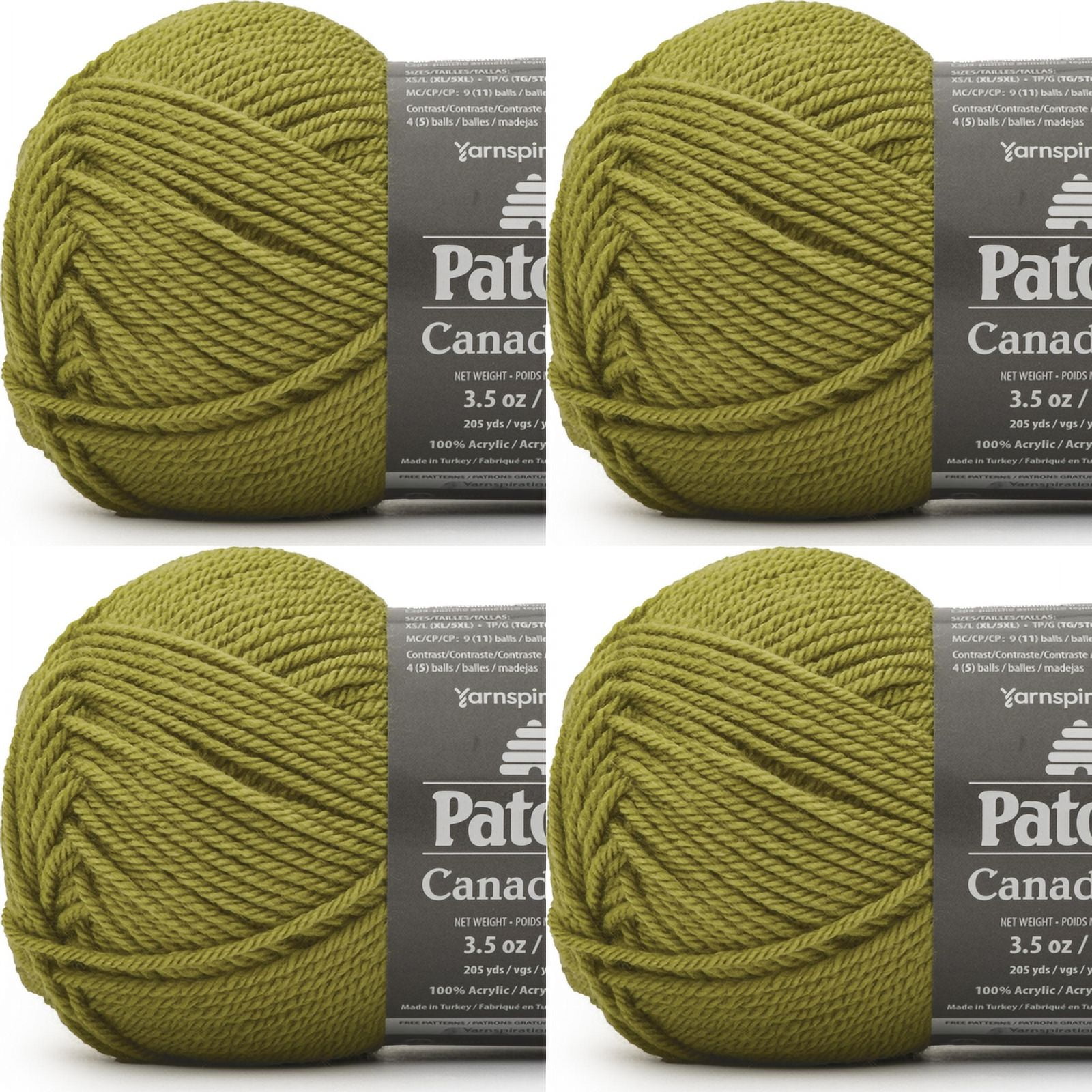 Spinrite Patons Canadiana Yarn - Solids - Spring Green, 1 Pack of 4 ...