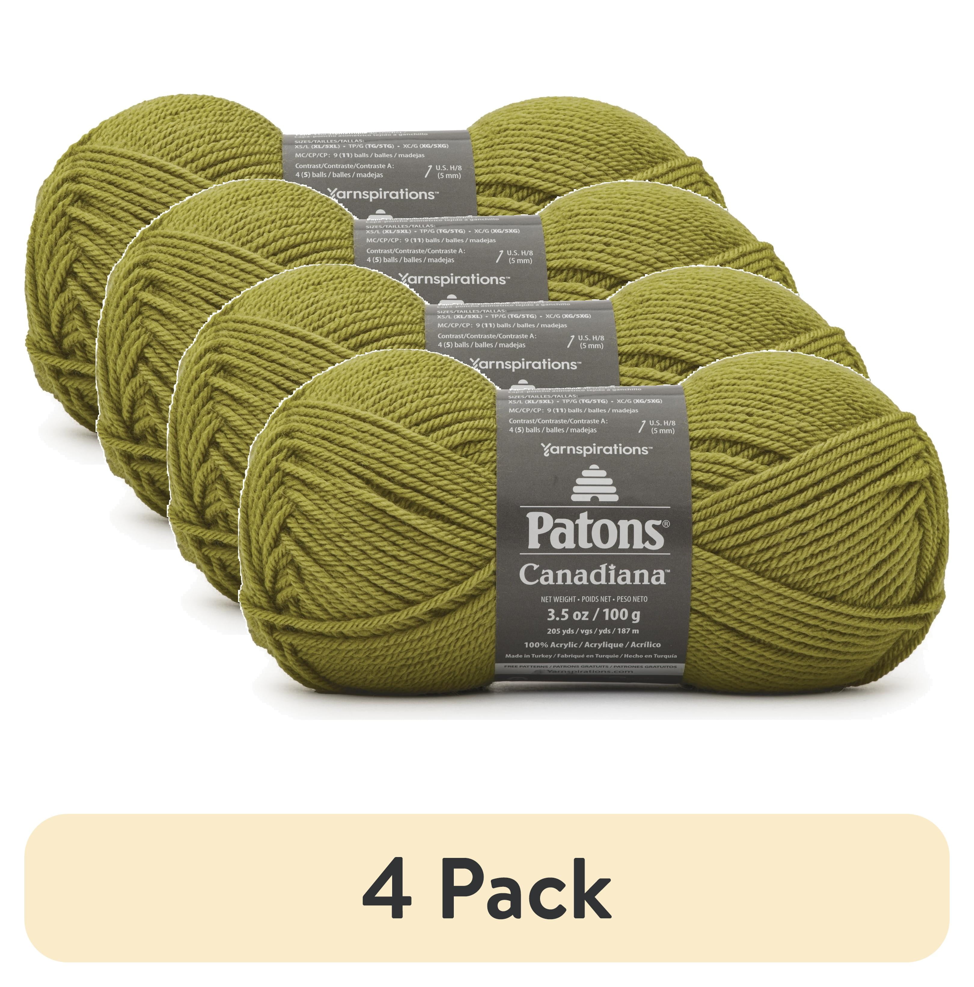 (4 pack) Spinrite Patons Canadiana Yarn - Solids-Spring Green - Walmart.com